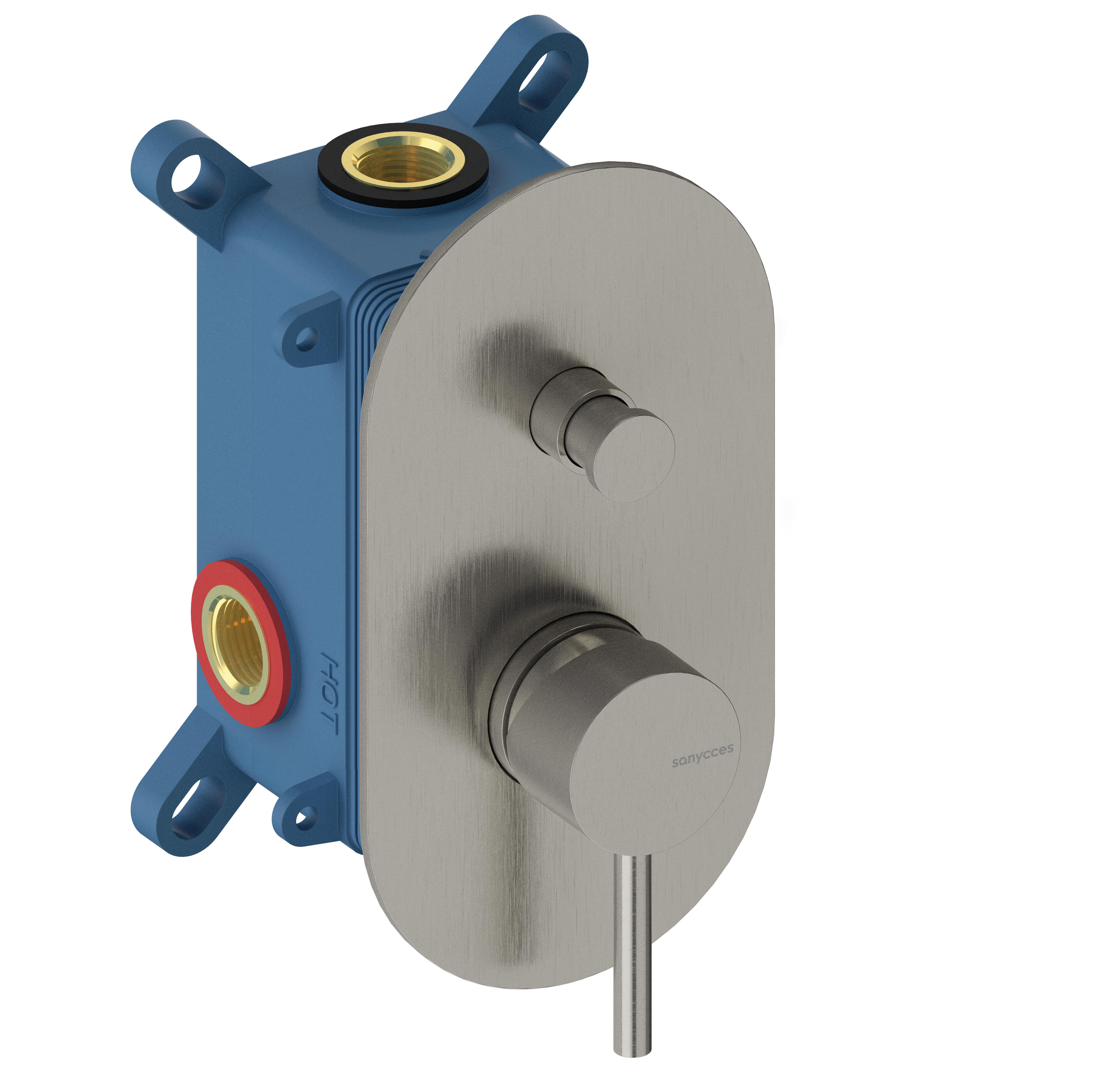 Rubinetto per doccia ad incasso monocomando LOOP cromo lucido SANYCCES ...