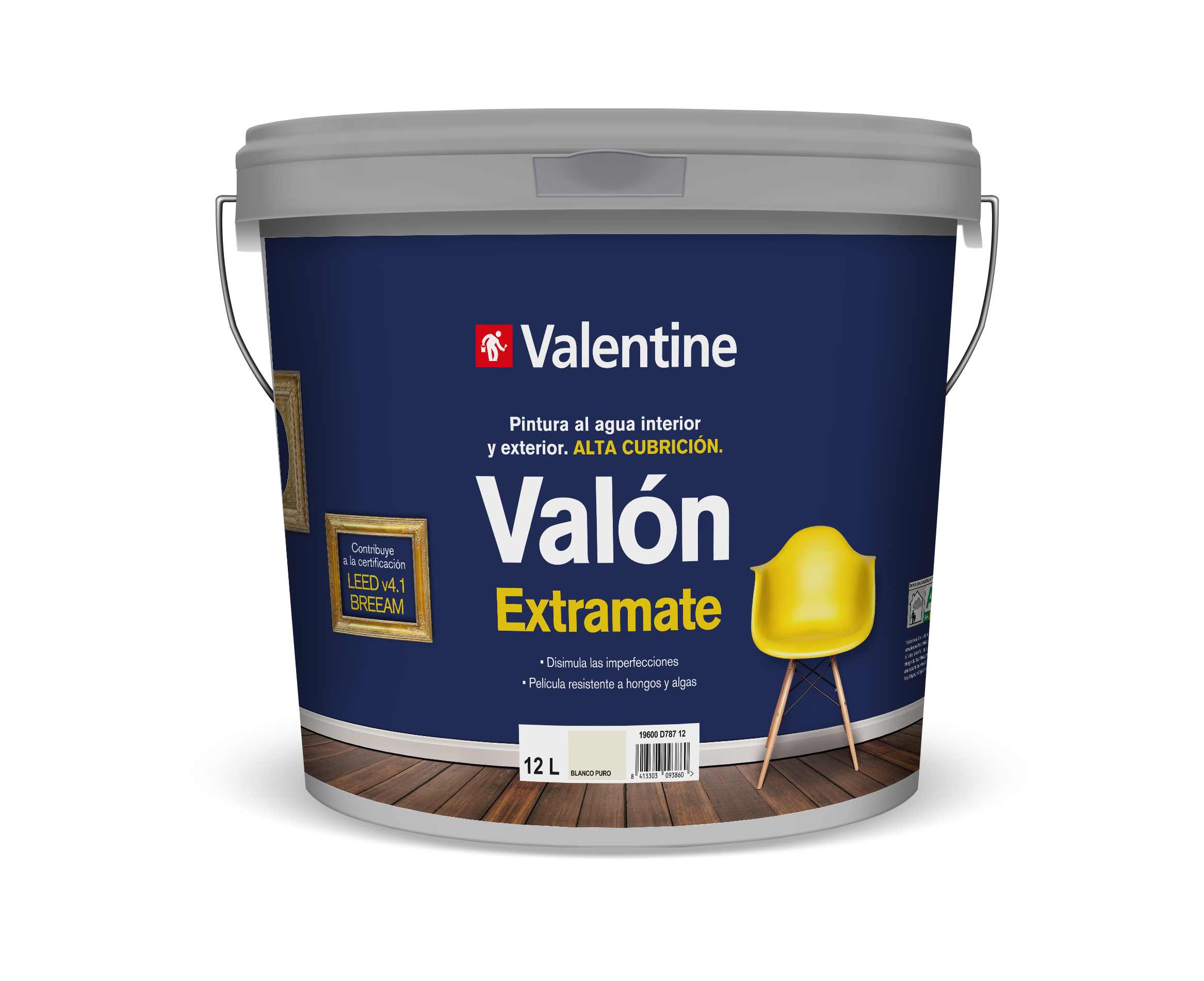 Pintura de interior Valón Extramate VALENTINE color blanco puro ...