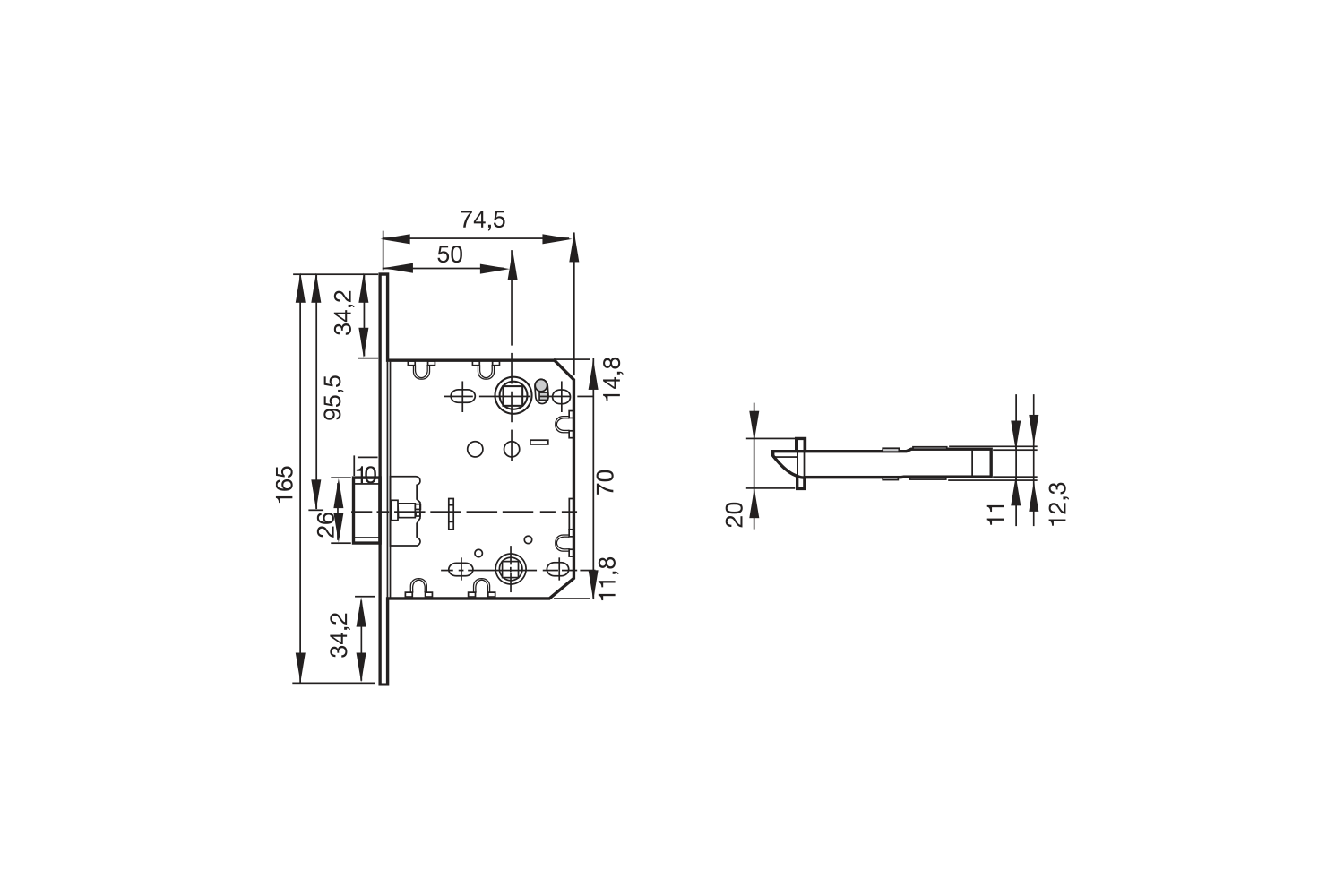 Picaporte tubular redondo niquelado de 70 mm de entrada | Leroy Merlin