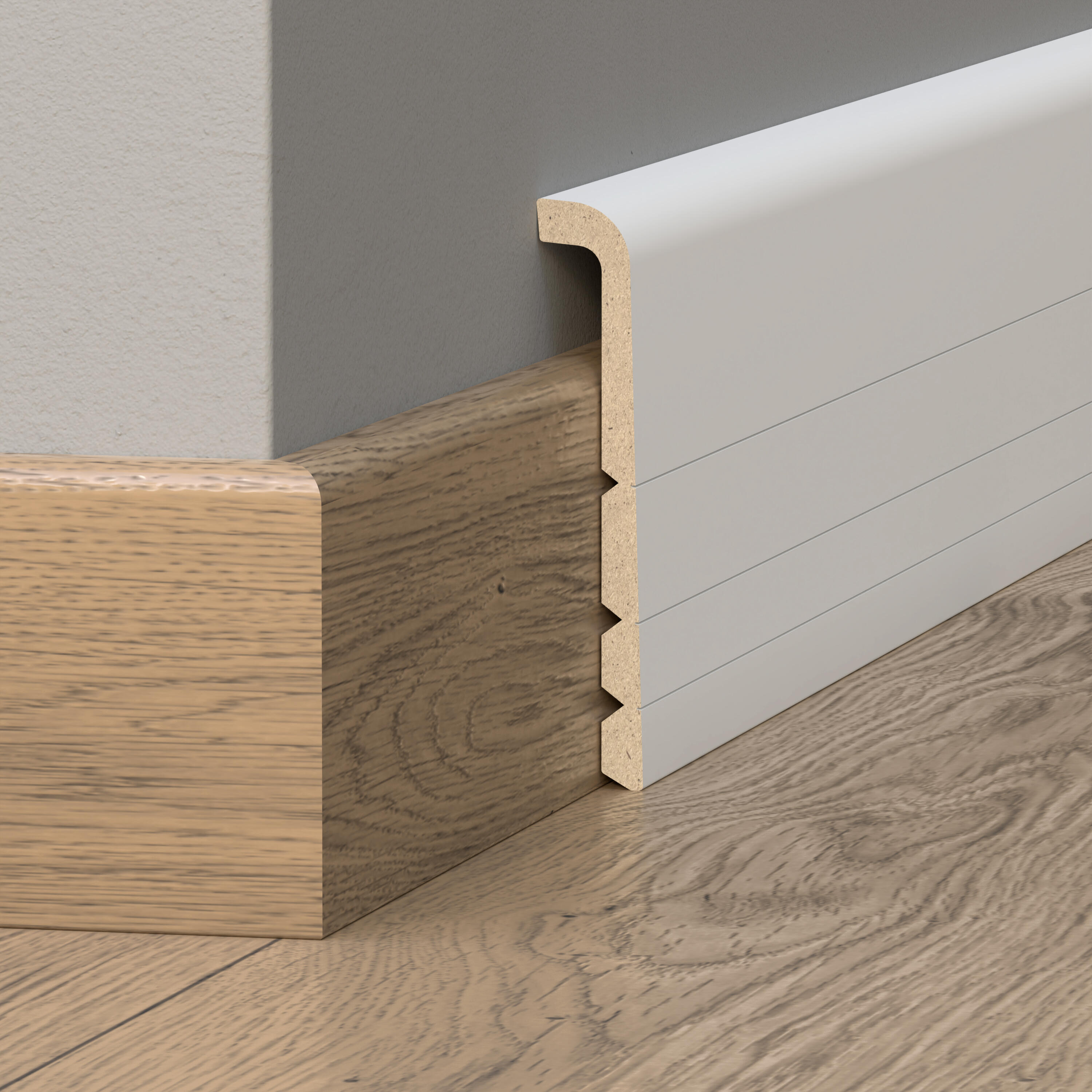 Listwa przypodłogowa MDF biała renowacyjna nakładkowa Overskirting 13,8 ...