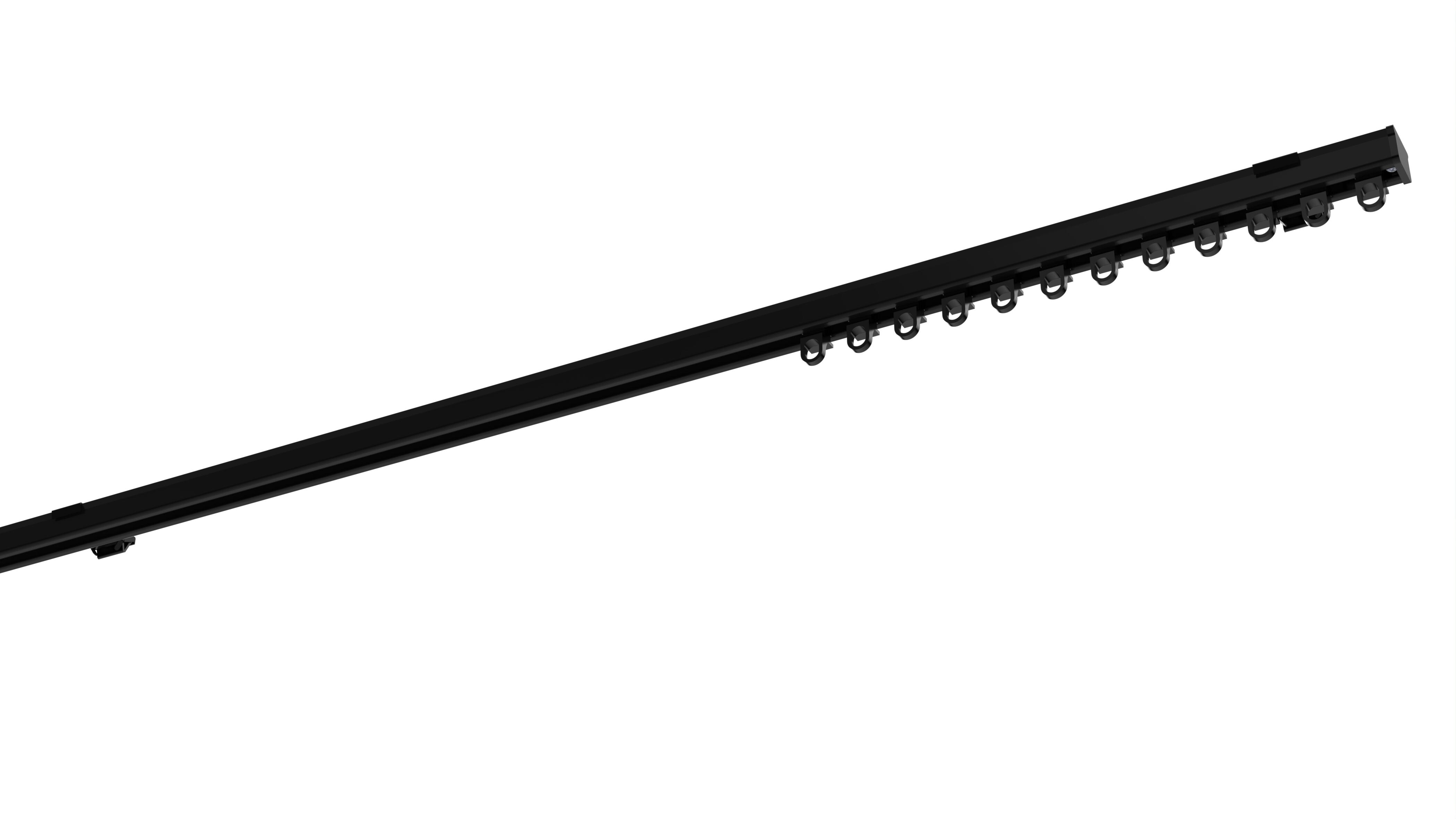 Kit de rail à rideaux aluminium Rail 20x13.5 noir, L.120 cm sans cordon ...