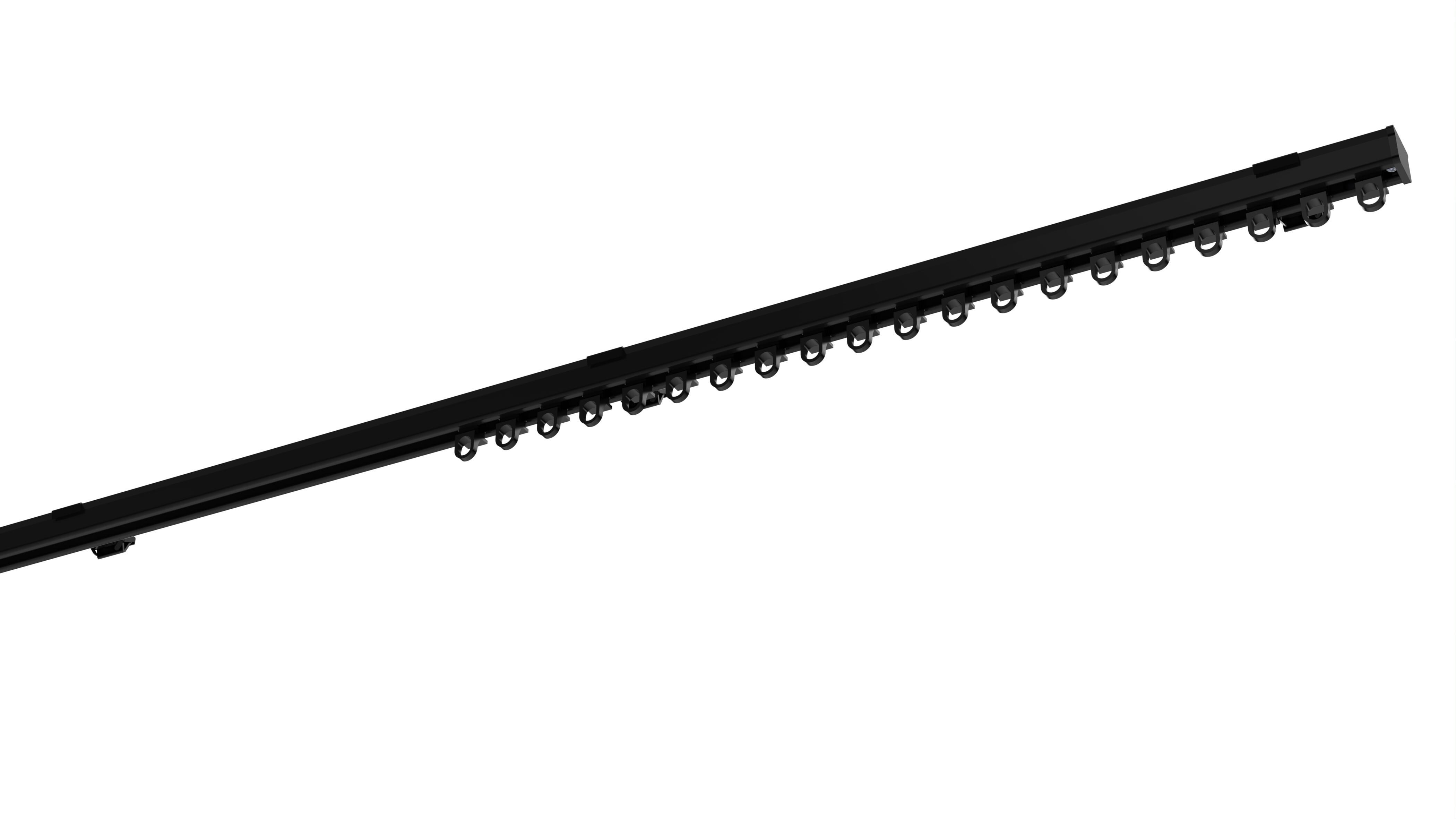 Kit rail de rideau aluminium Rail noir, L.200 cm sans cordon | Leroy Merlin