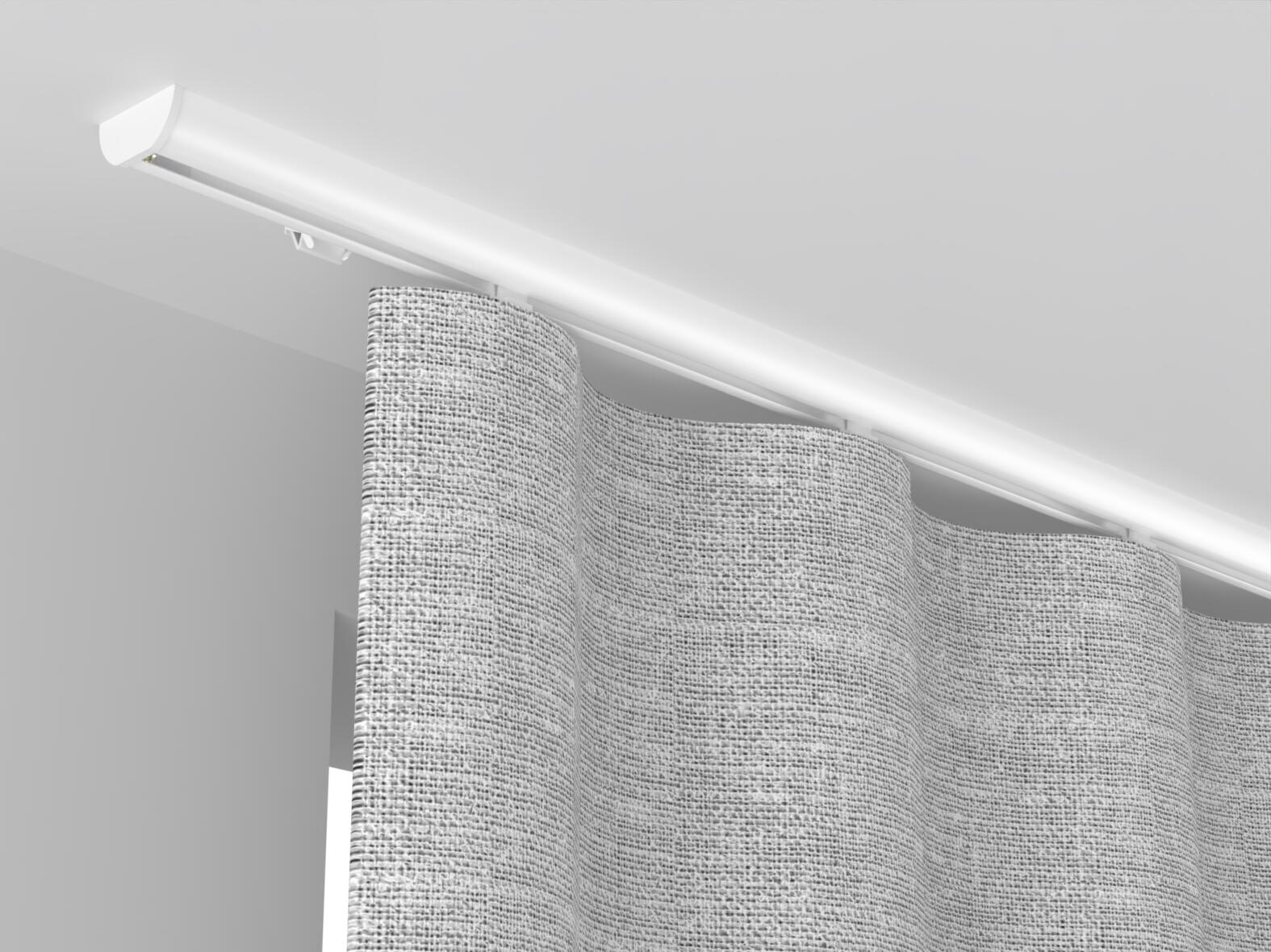 Kit de rail à rideaux 27.5x14.5 blanc, L.180 cm sans cordon | Leroy Merlin