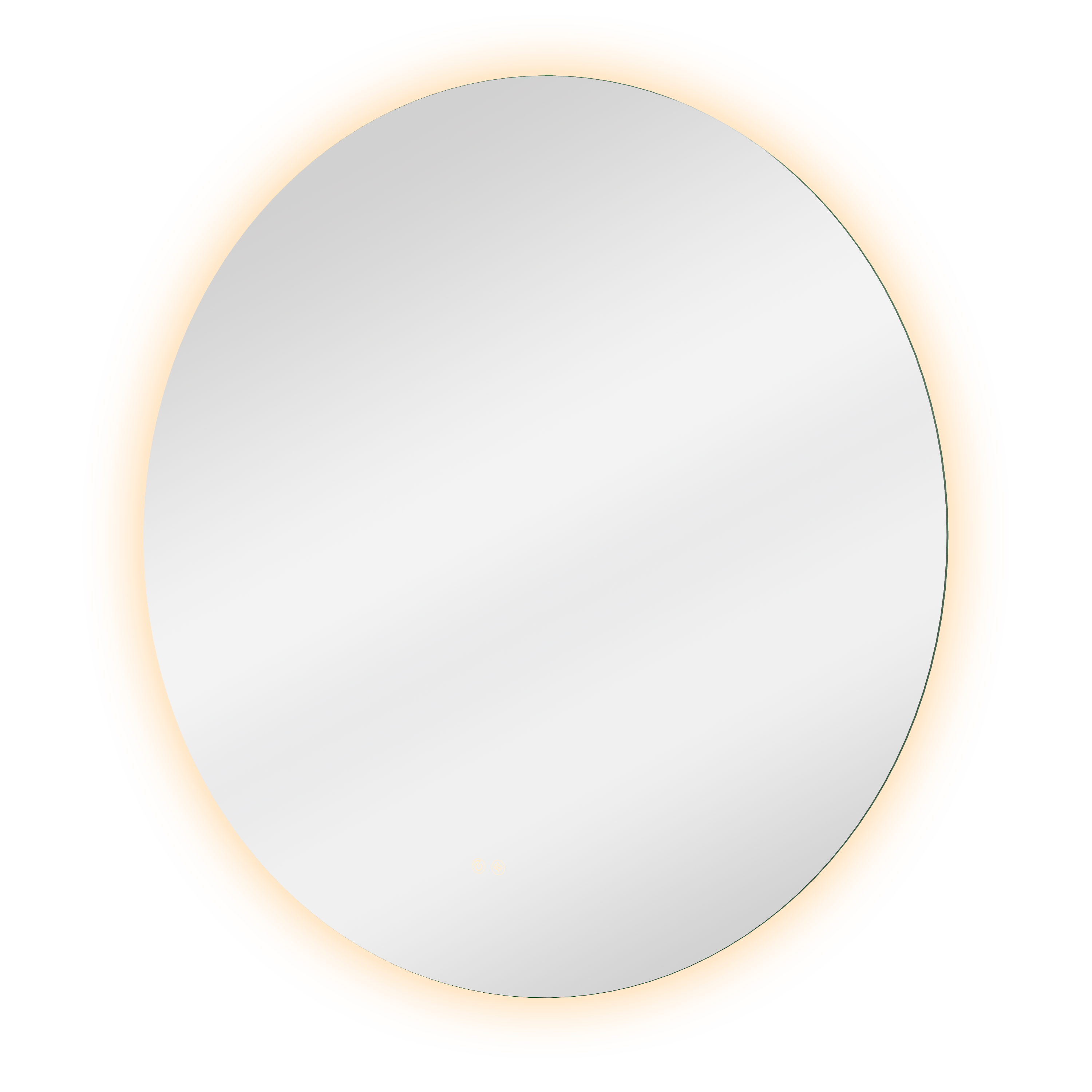 Miroir lumineux rond Diam.100 cm Modern, anti-buée, variateur intensité ...