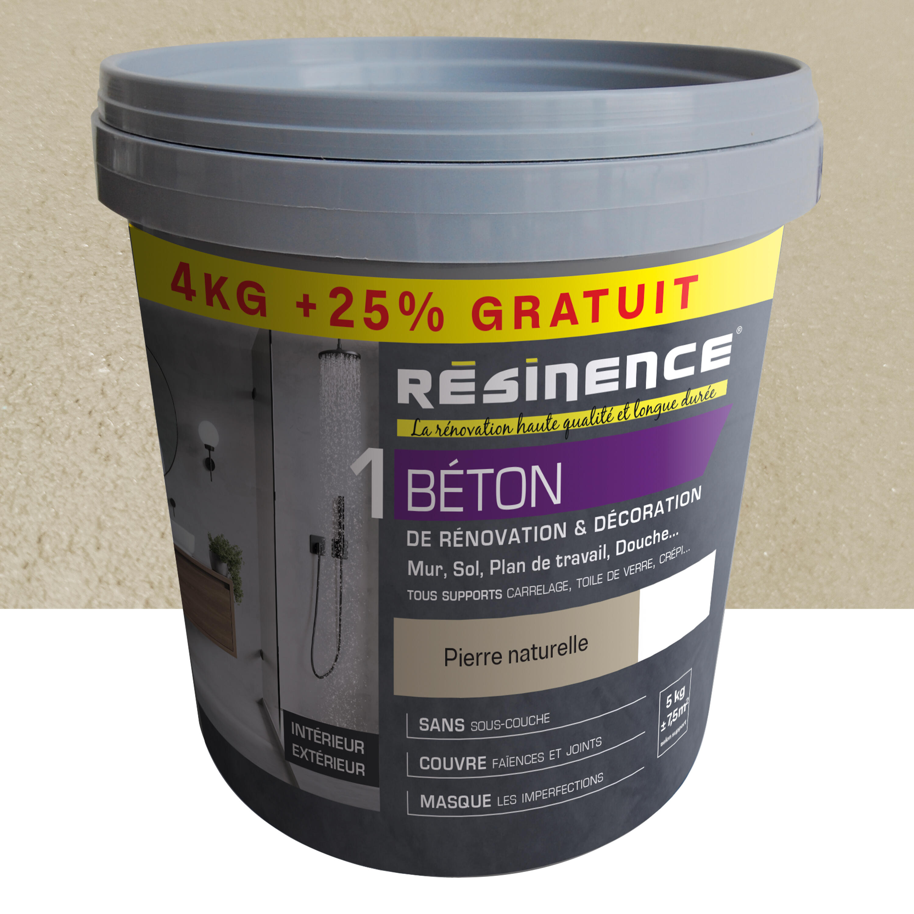 Enduit décoratif Béton mur, sol carrelage RESINENCE, pierre naturelle ...