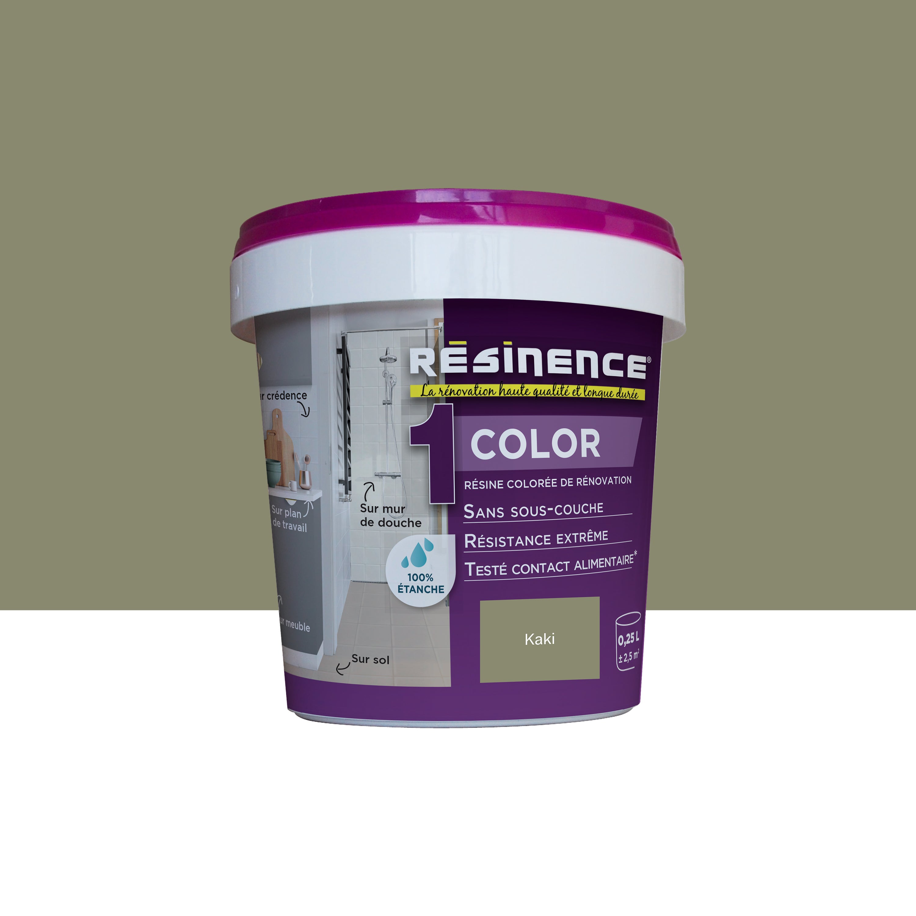 Résine colorée évier color RESINENCE, kaki satiné, 0.25 l | Leroy Merlin