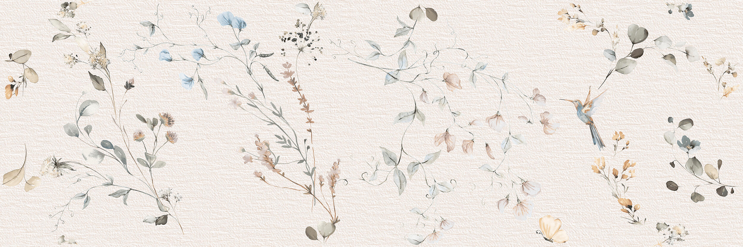 Azulejo cerámico Ng Sintonia efecto papel pintado floral 90x30 cm ...