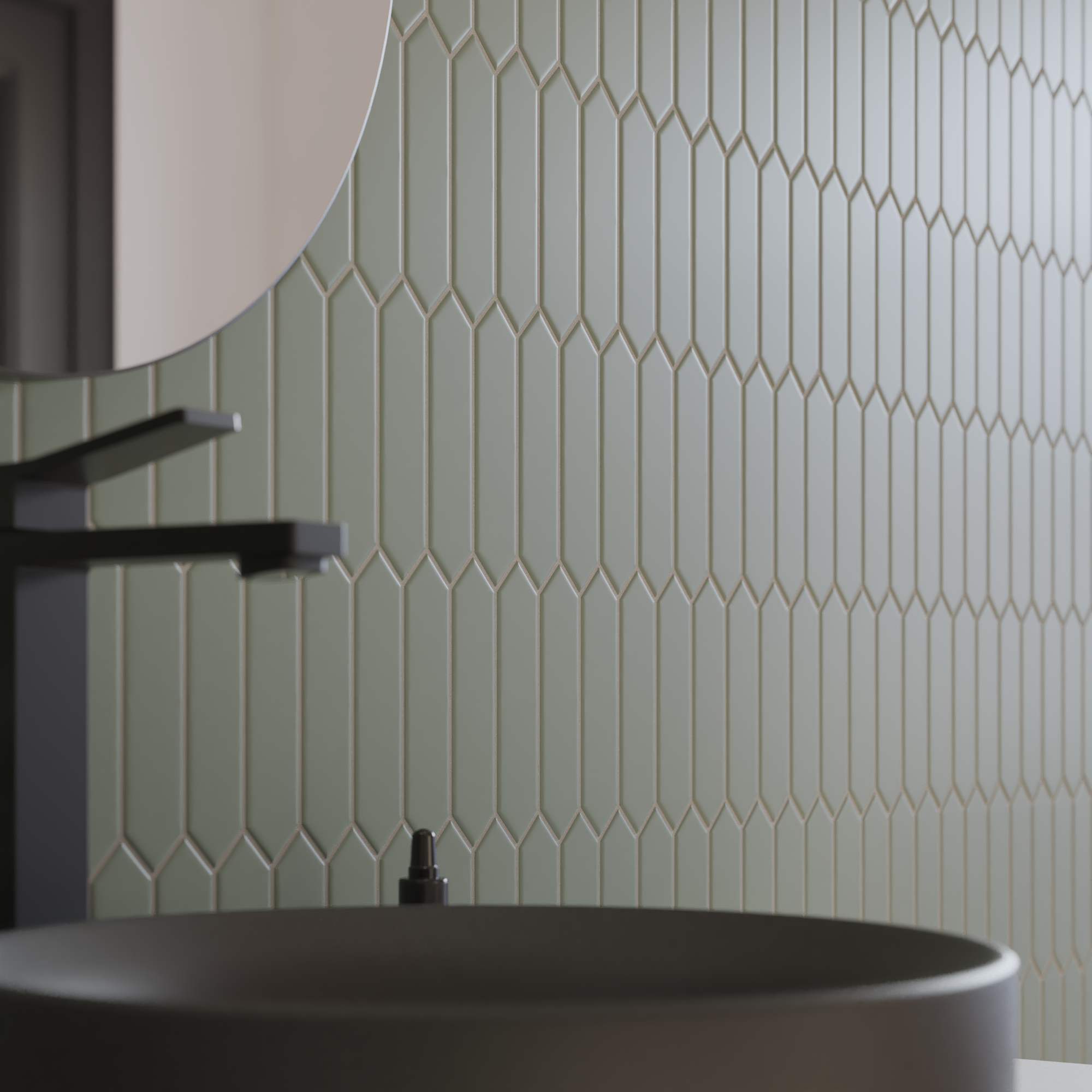 Mosaïque mur / sol Orom porcelaine vert 28.4 x 26.6 cm ARTENS | Leroy ...