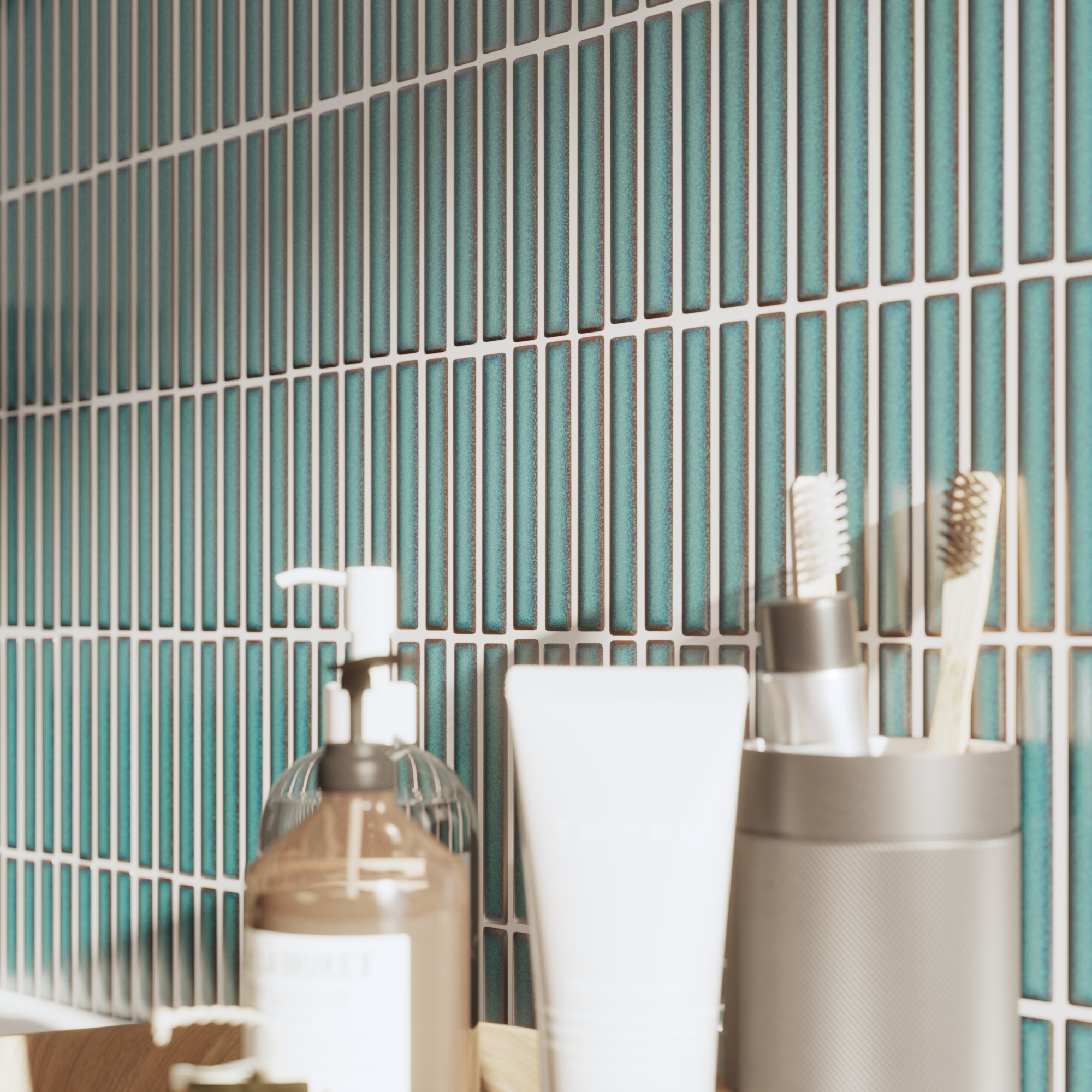 Mosaïque mur Citia porcelaine bleu céladon 30.6 x 28 cm ARTENS | Leroy ...