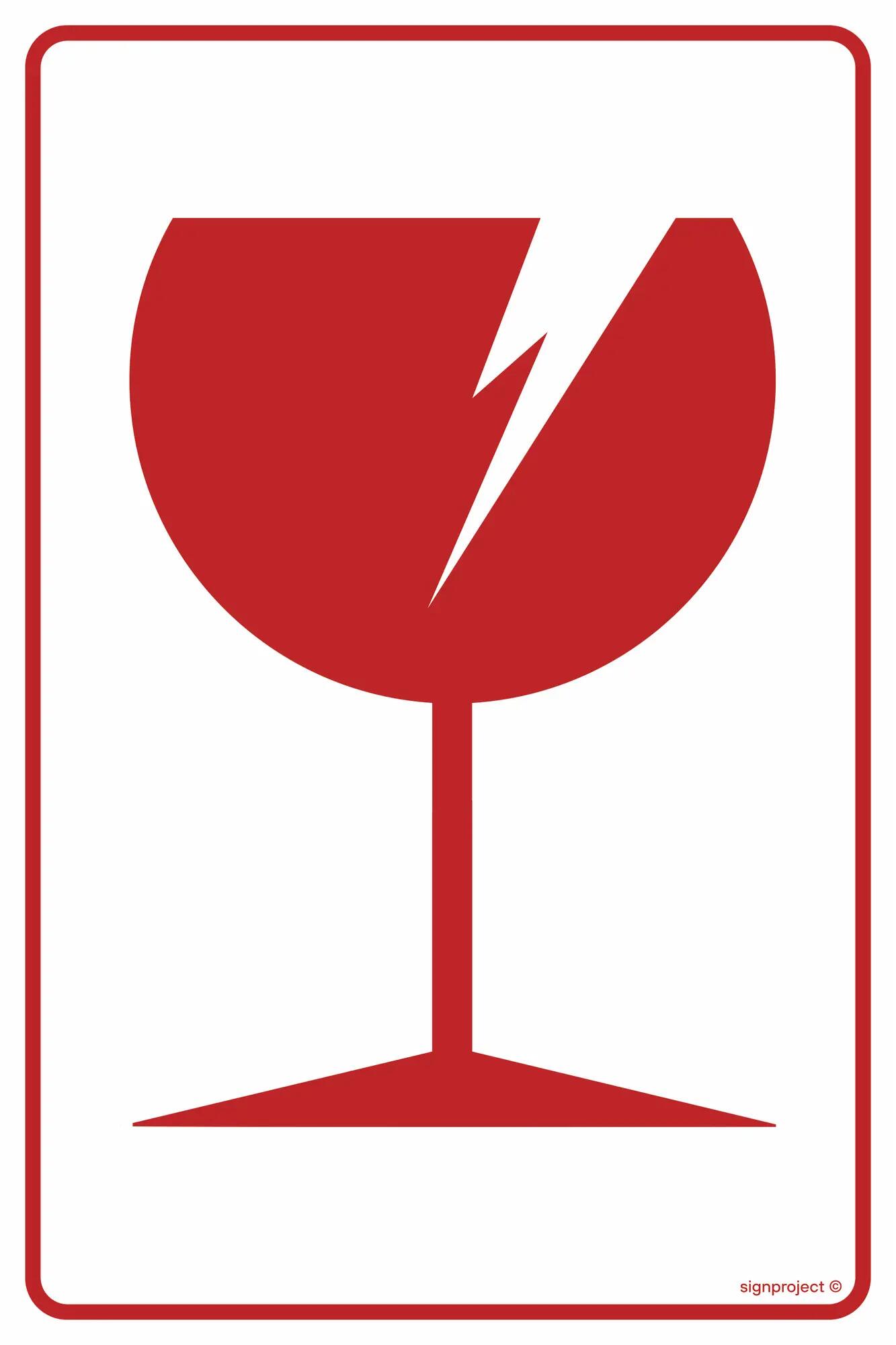 Znak informacyjny 'Ostrożnie szkło' 10x7.5cm - Leroy Merlin