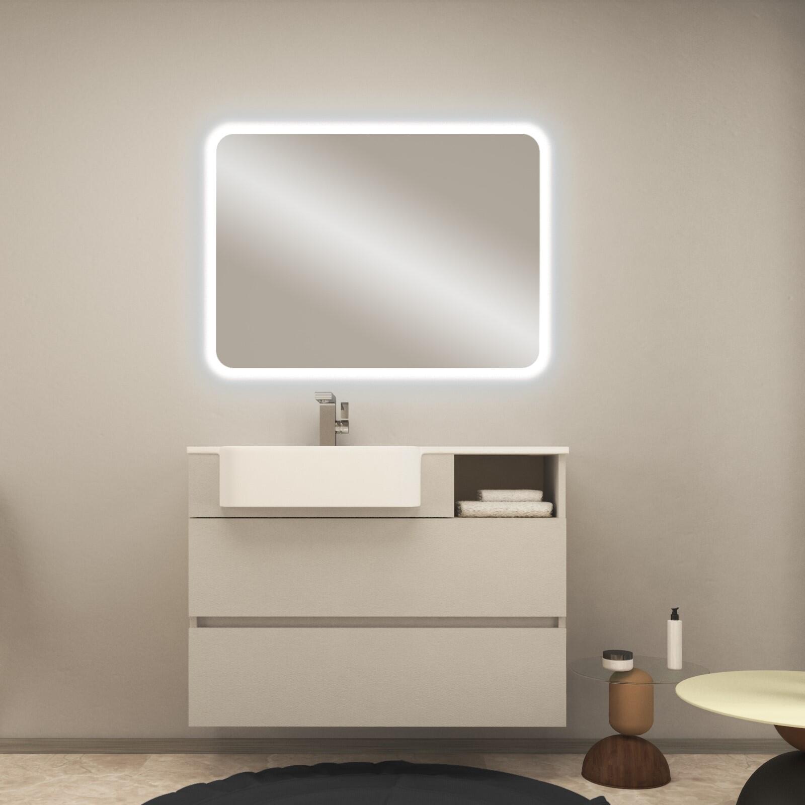 Mobile sottolavabo e lavabo Paris per vasca centrale bianco L 100 cm 2 cassetti | Leroy Merlin