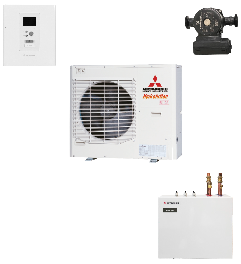 Aerotermia calefacción bibloc Mitsubishi H.I HYDROLUTION F7B 11 kW r410 ...
