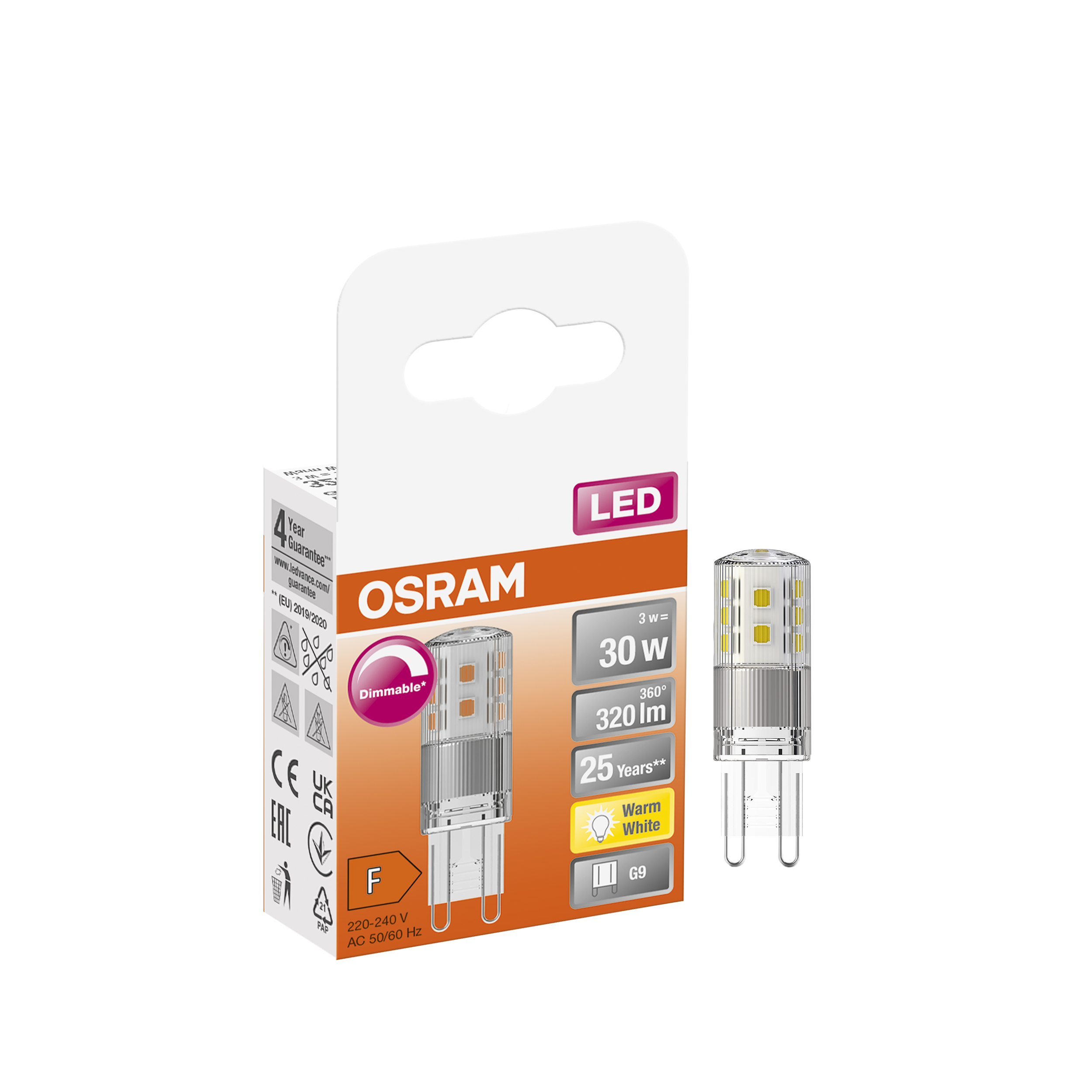 Żarówka LED G9 3 W 320lm Ciepła biel Osram - Leroy Merlin