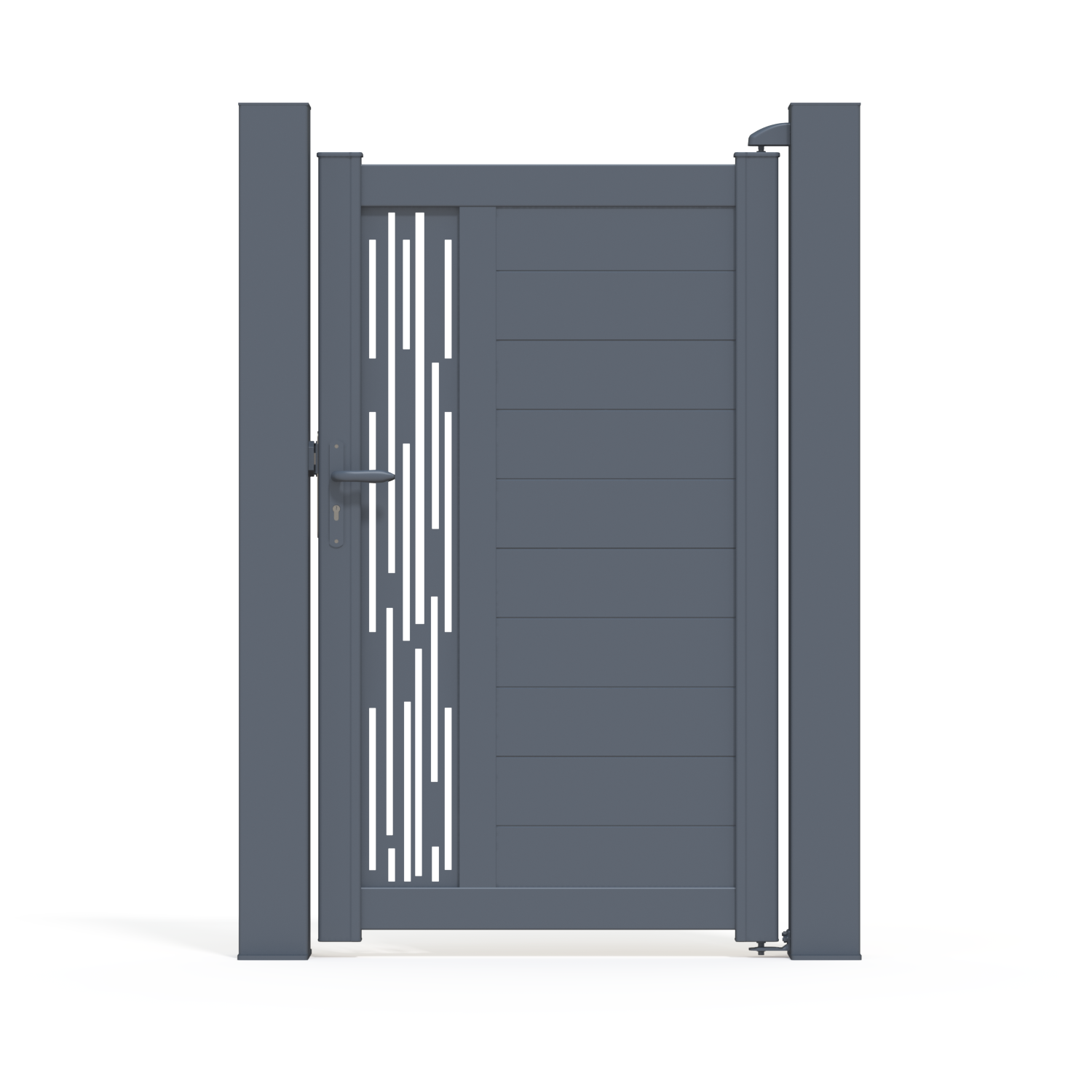 Portillon battant aluminium Décor ligne gris zinc, Klos up!, l.99 x H ...