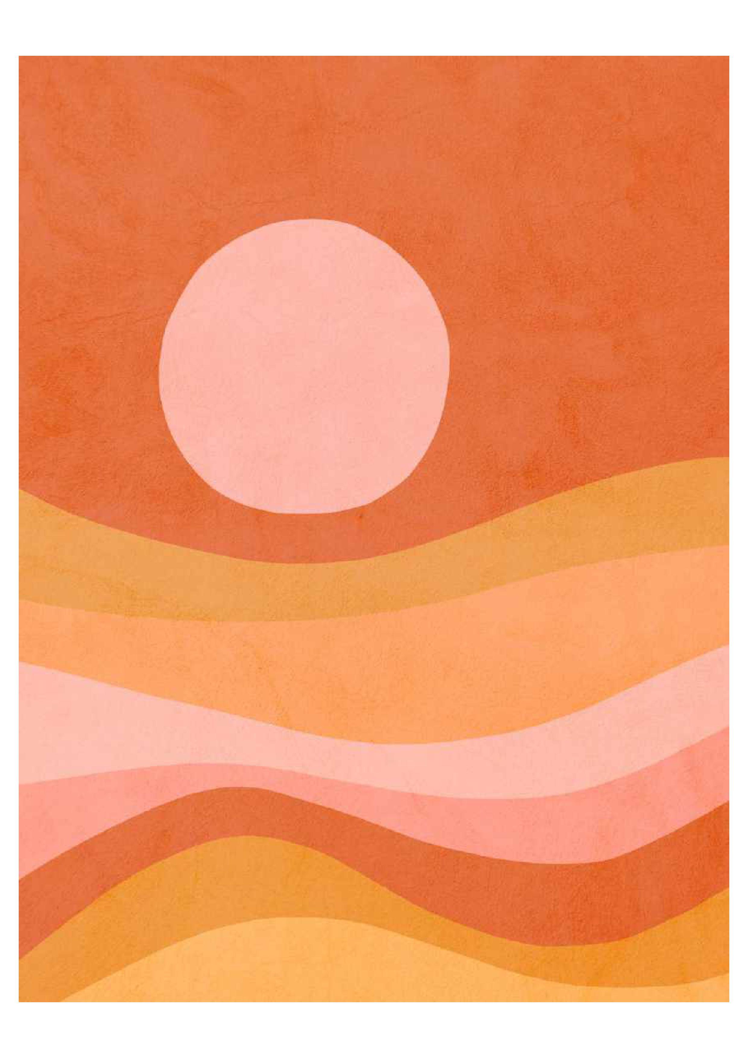 Affiche DOM VARI PEACHY SUMMER, orange BLUE ART l.50 x H.40 cm | Leroy ...
