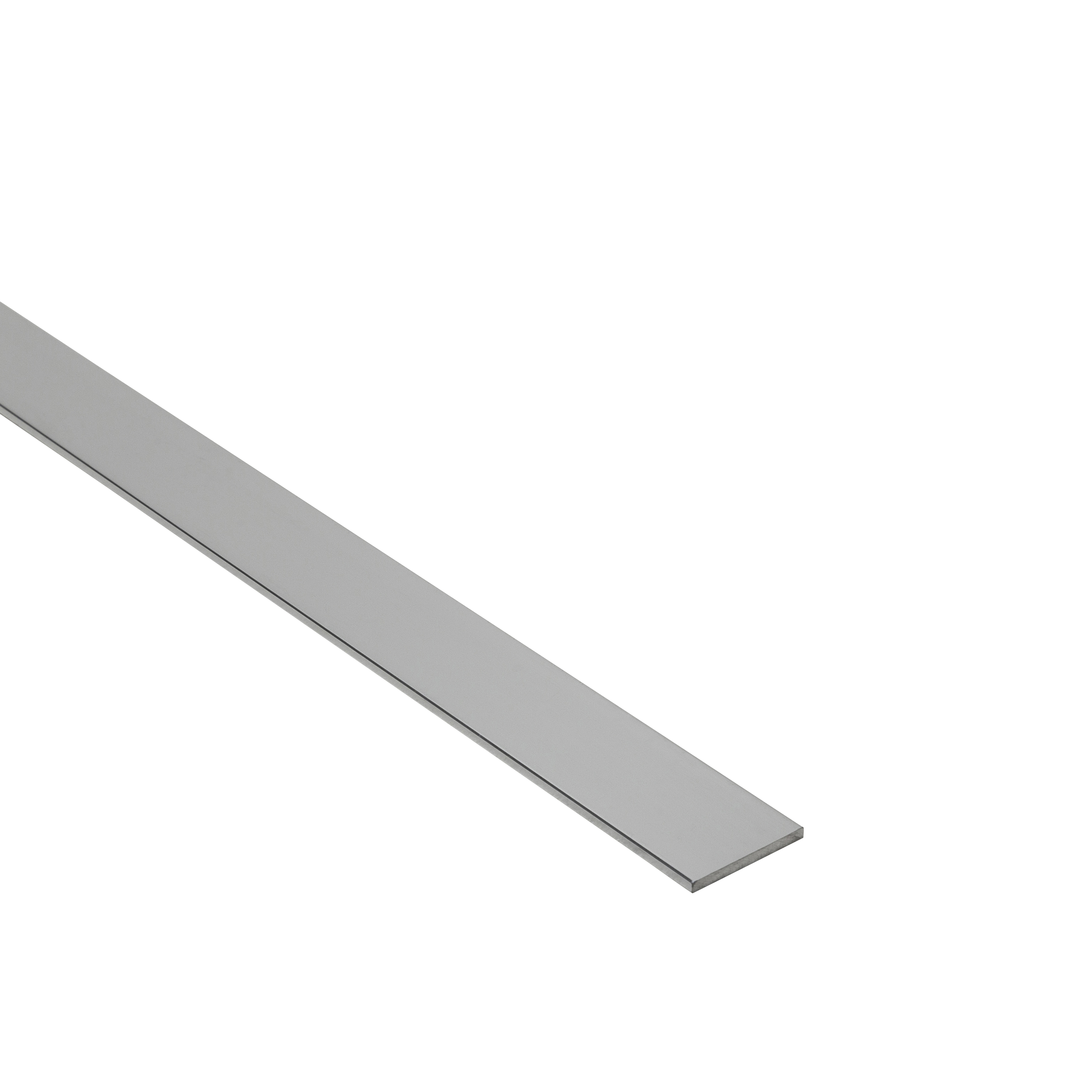 Profilé plat aluminium anodisé chrome brillant STANDERS, l.20 x Ep.2 mm ...