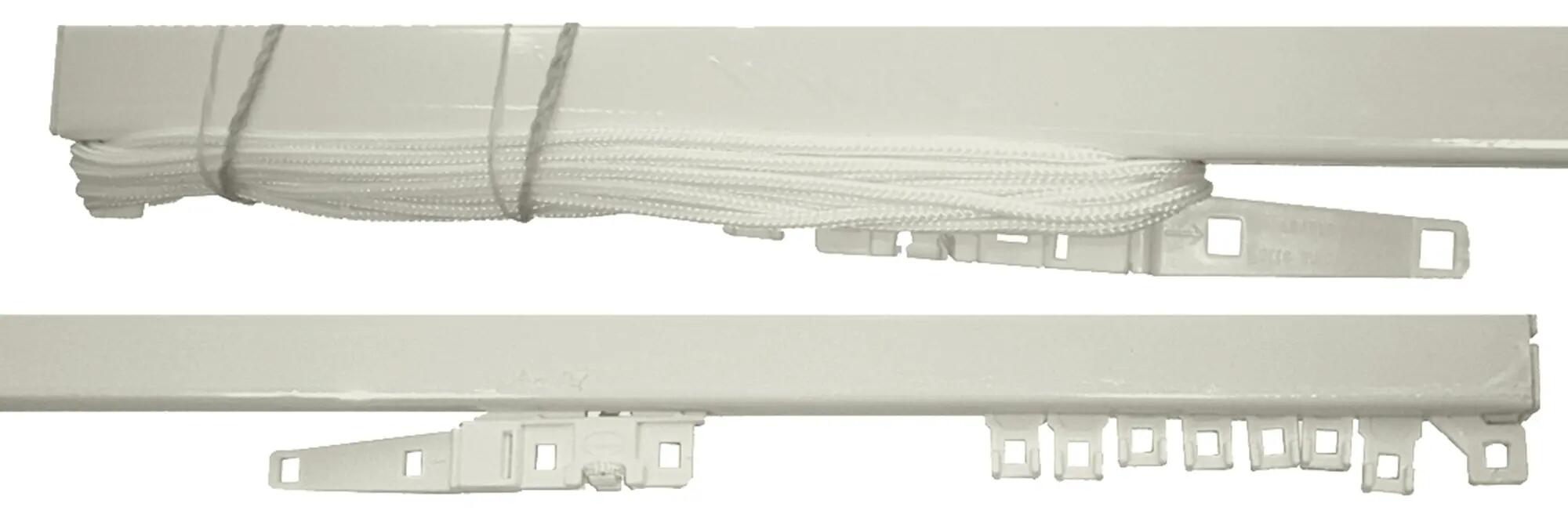 Rail à rideau de mur et plafond acier Rail blanc verni, L.200 cm côté ...