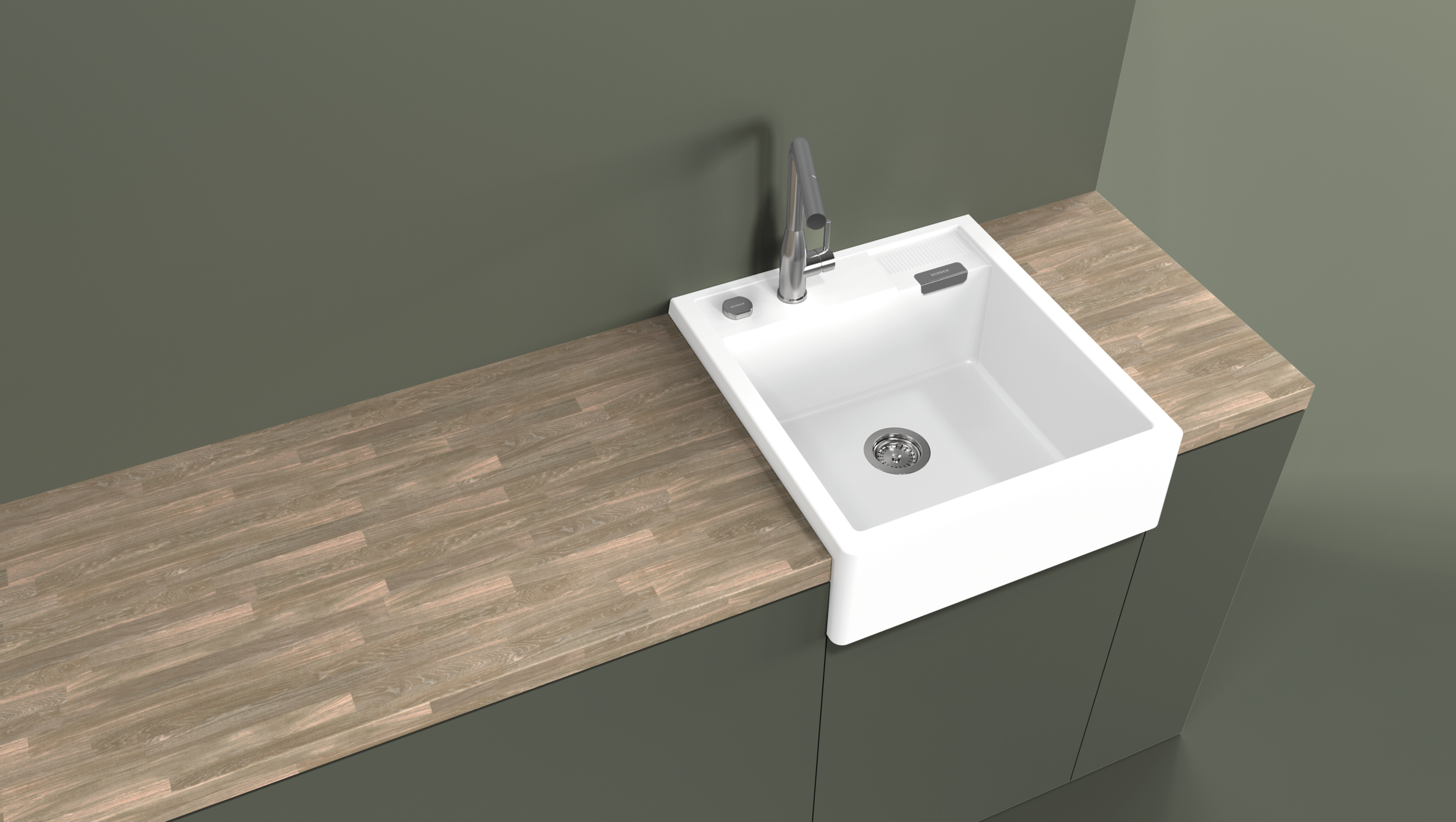 Evier Timbre d'office à poser Quartz et Résine KALLIO Blanc | Leroy Merlin