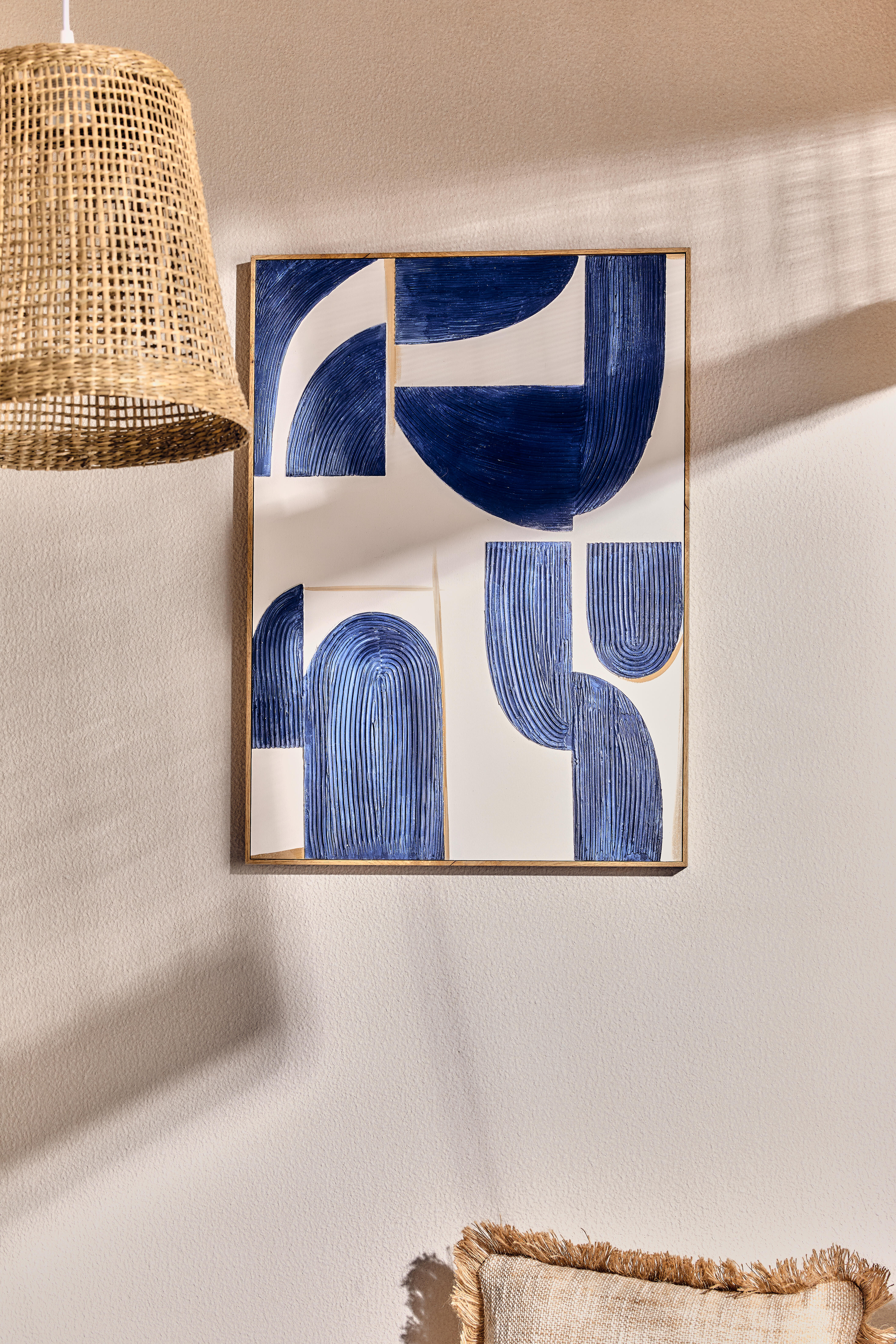 Cuadro con marco Puzzle Azul 51 cm x 71 cm | Leroy Merlin