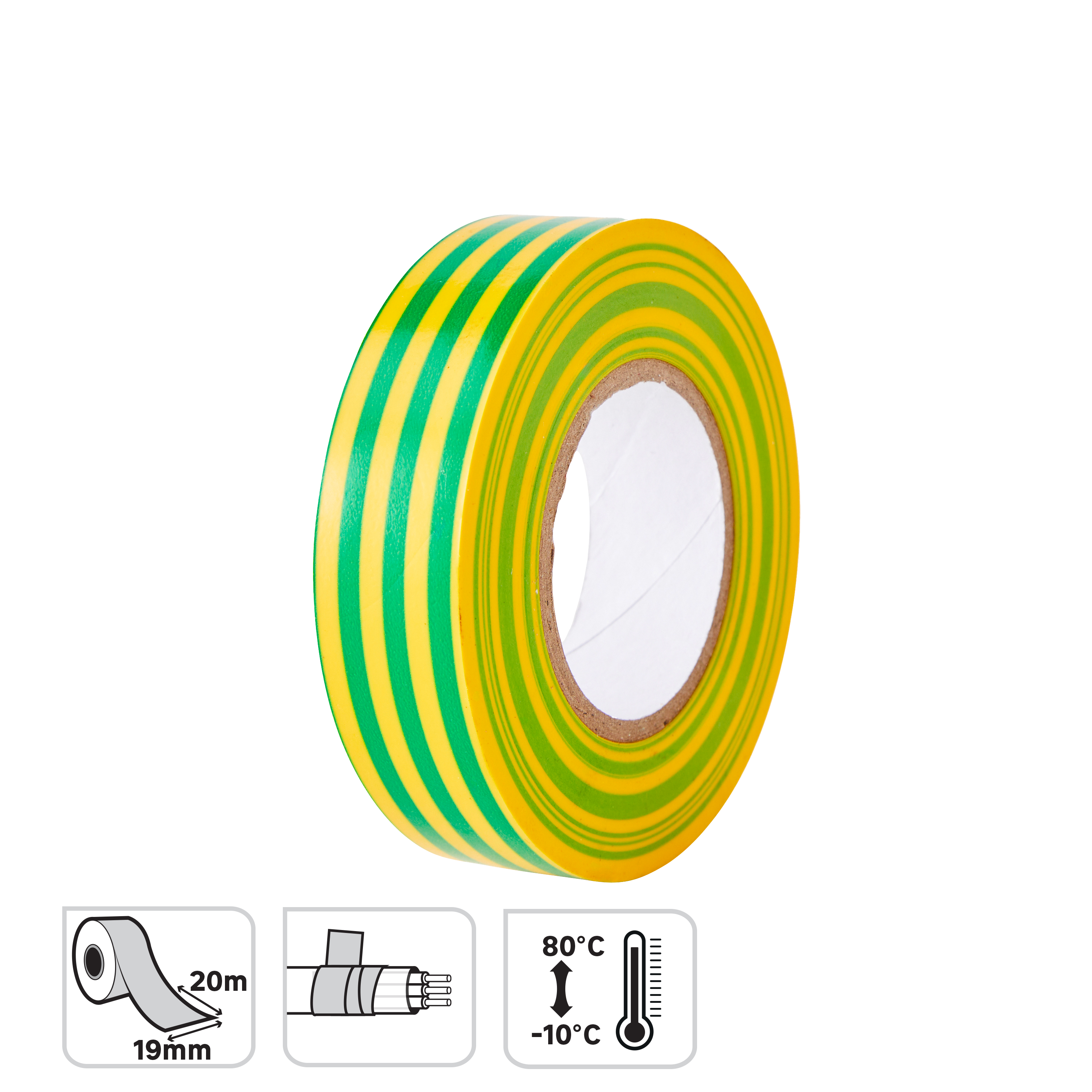 Ruban isolant L.20 m l.19 mm jaune / doré LEXMAN | Leroy Merlin