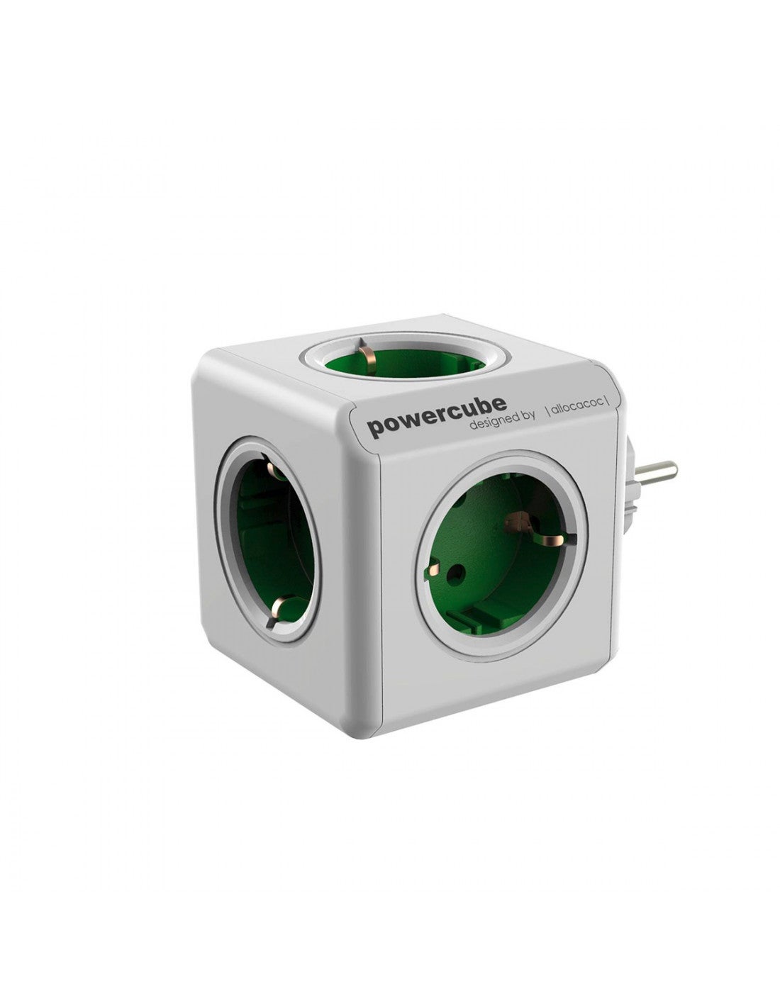 Base múltiple de 5 enchufes POWERCUBE sin cable, color verde | Leroy Merlin