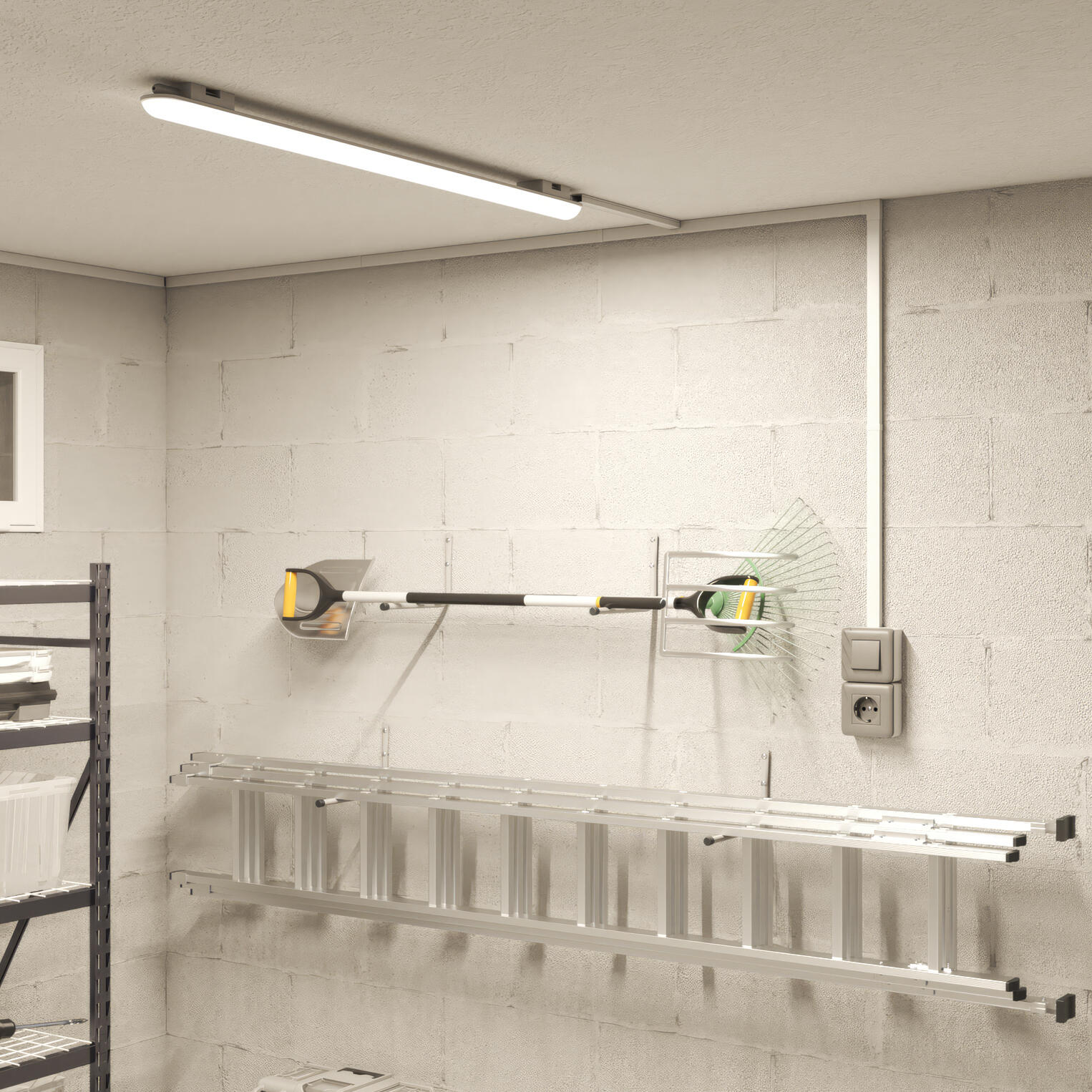 Réglette garage Led étanche IP65 L.140 cm 6400 lm, Volga INSPIRE ...