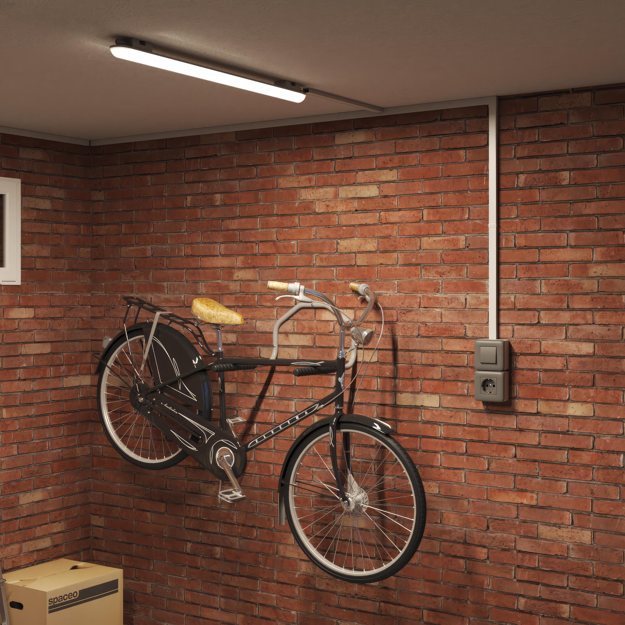Réglette garage Led étanche IP65 à détection L.110 cm 2800 lm, Volga ...