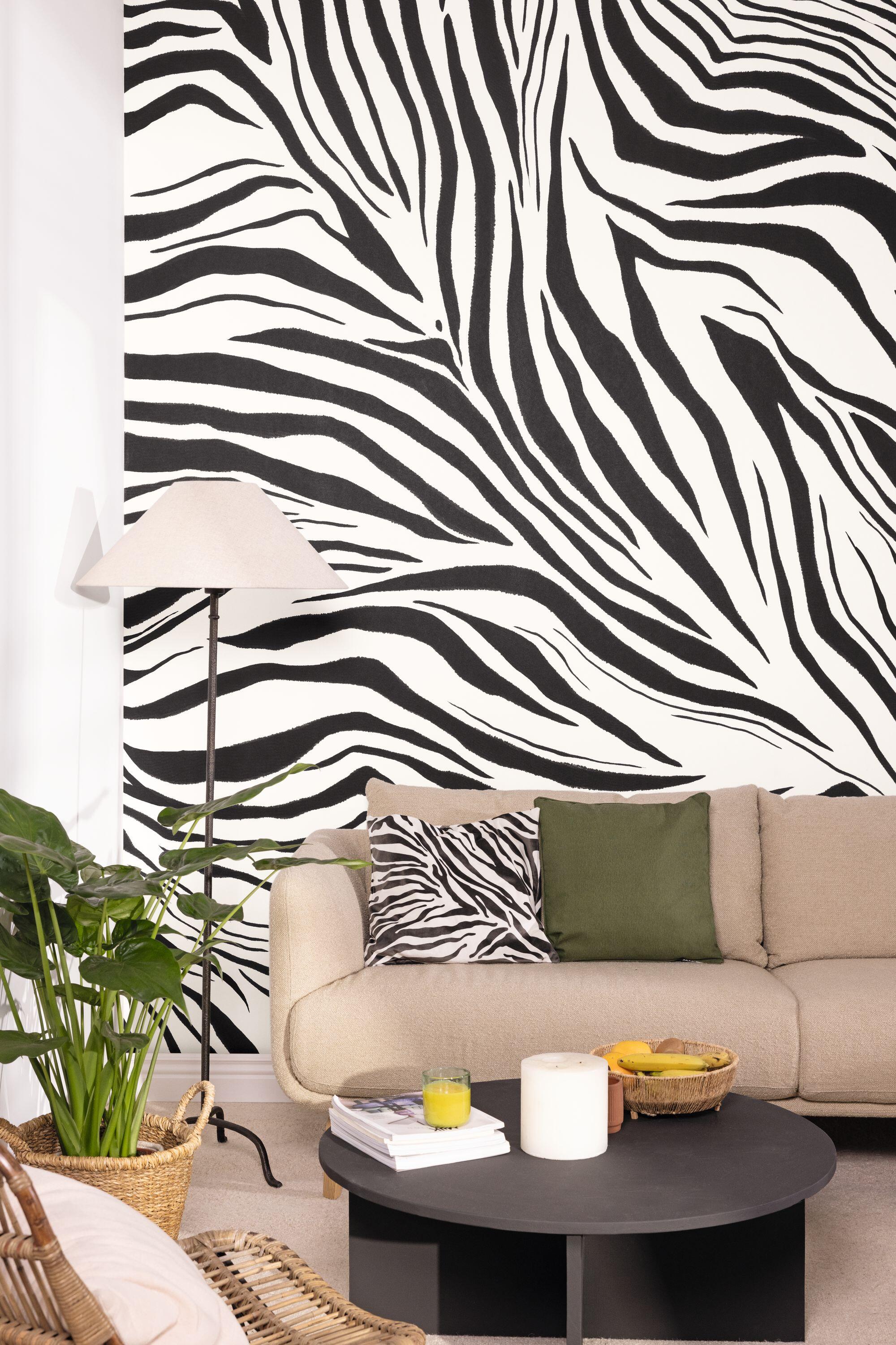 Papier peint panoramique STAY WILD zébra noir l.200 x H.310 cm | Leroy ...