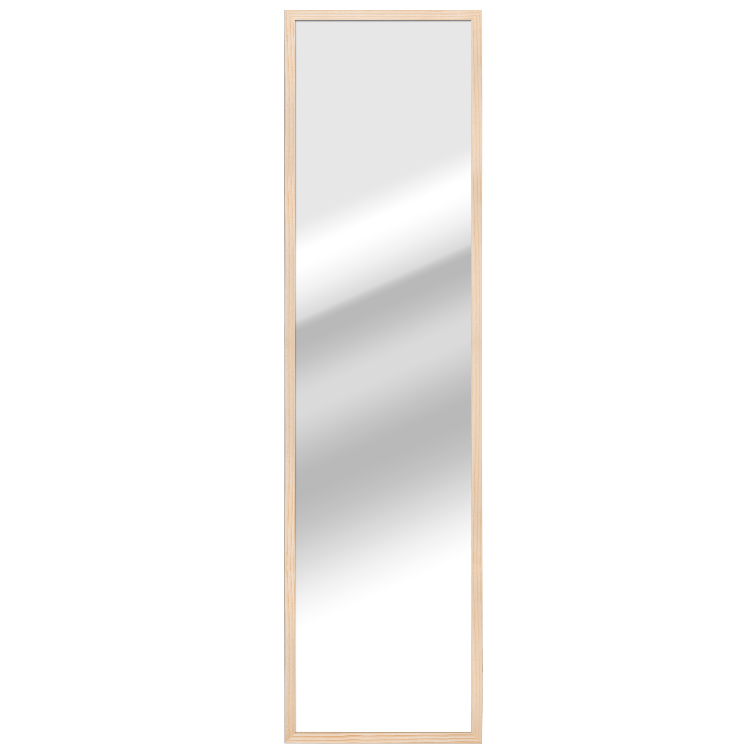 Espejo enmarcado rectangular Natural Wood beige 30 x120 cm | Leroy Merlin