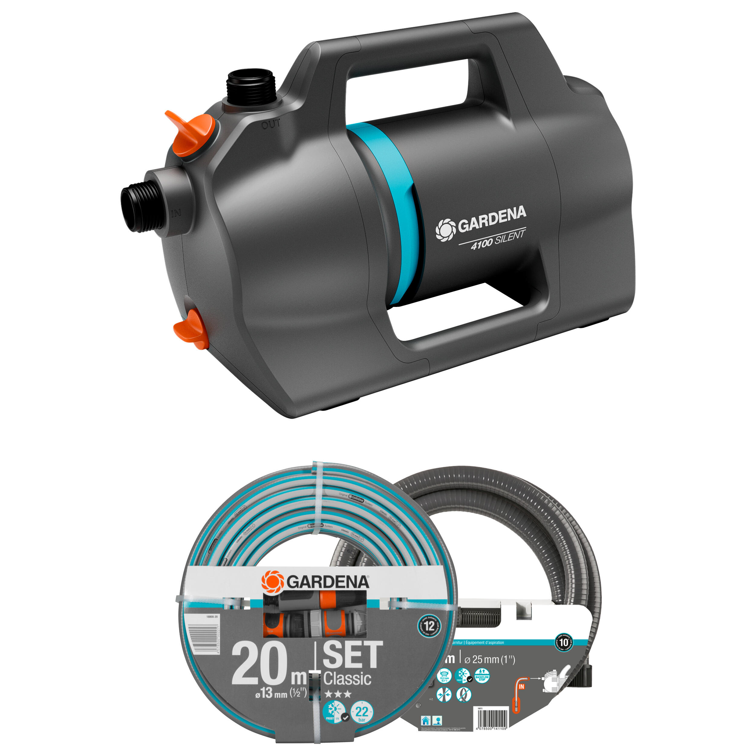 Set bomba de jardín Silent 4100 GARDENA de 650w | Leroy Merlin