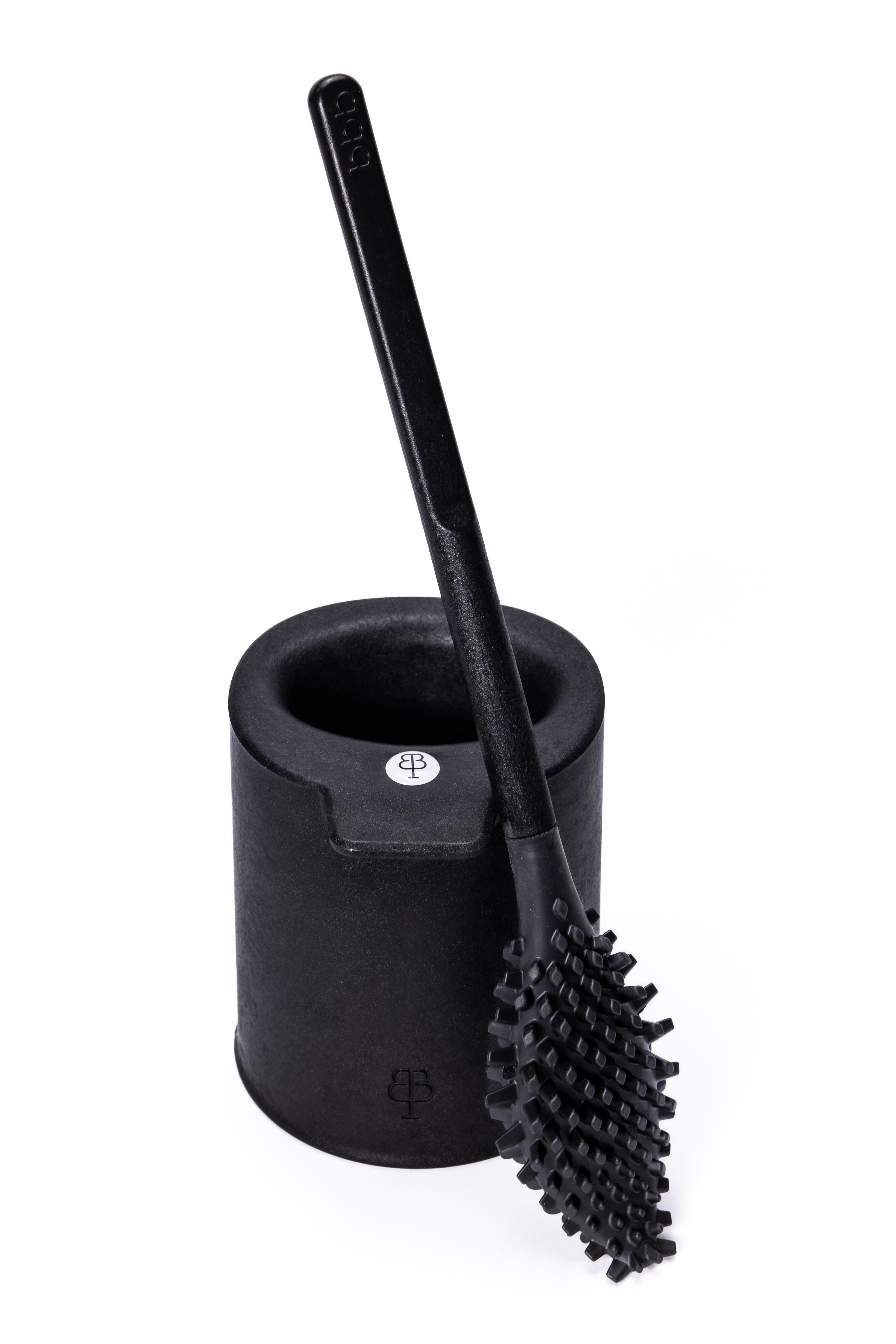 Pot avec brosse WC intégrée noir Bbb la brosse BIOM PARIS | Leroy Merlin