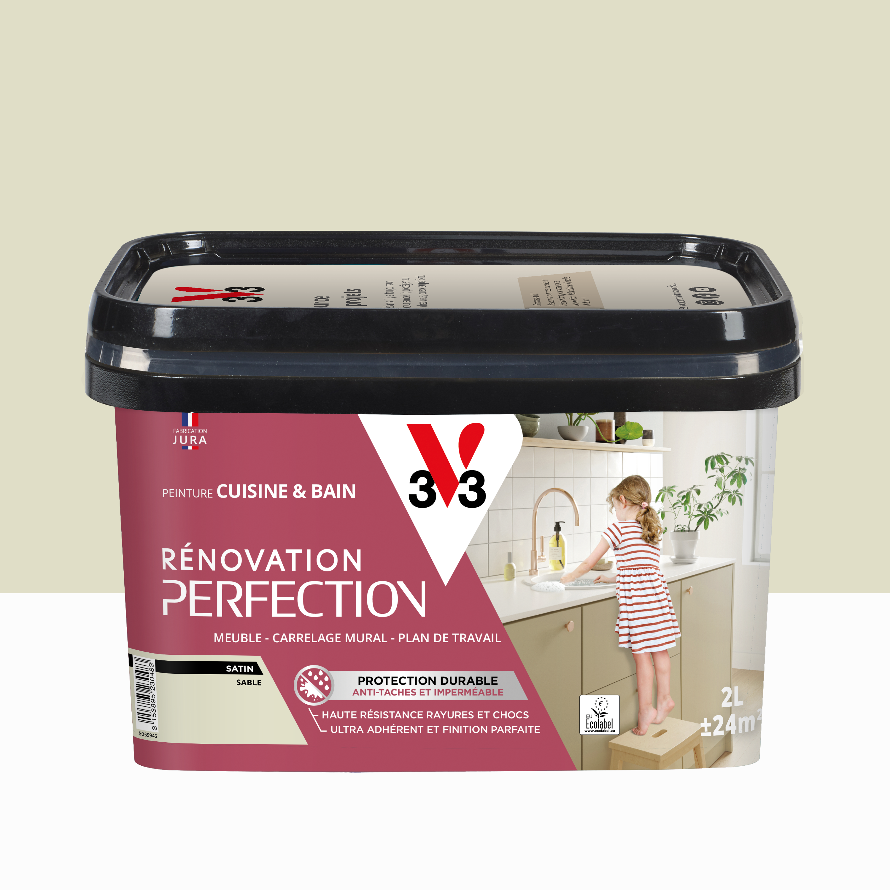 Peinture meuble sable satin V33 Rénovation cuisine et bain 2L | Leroy ...