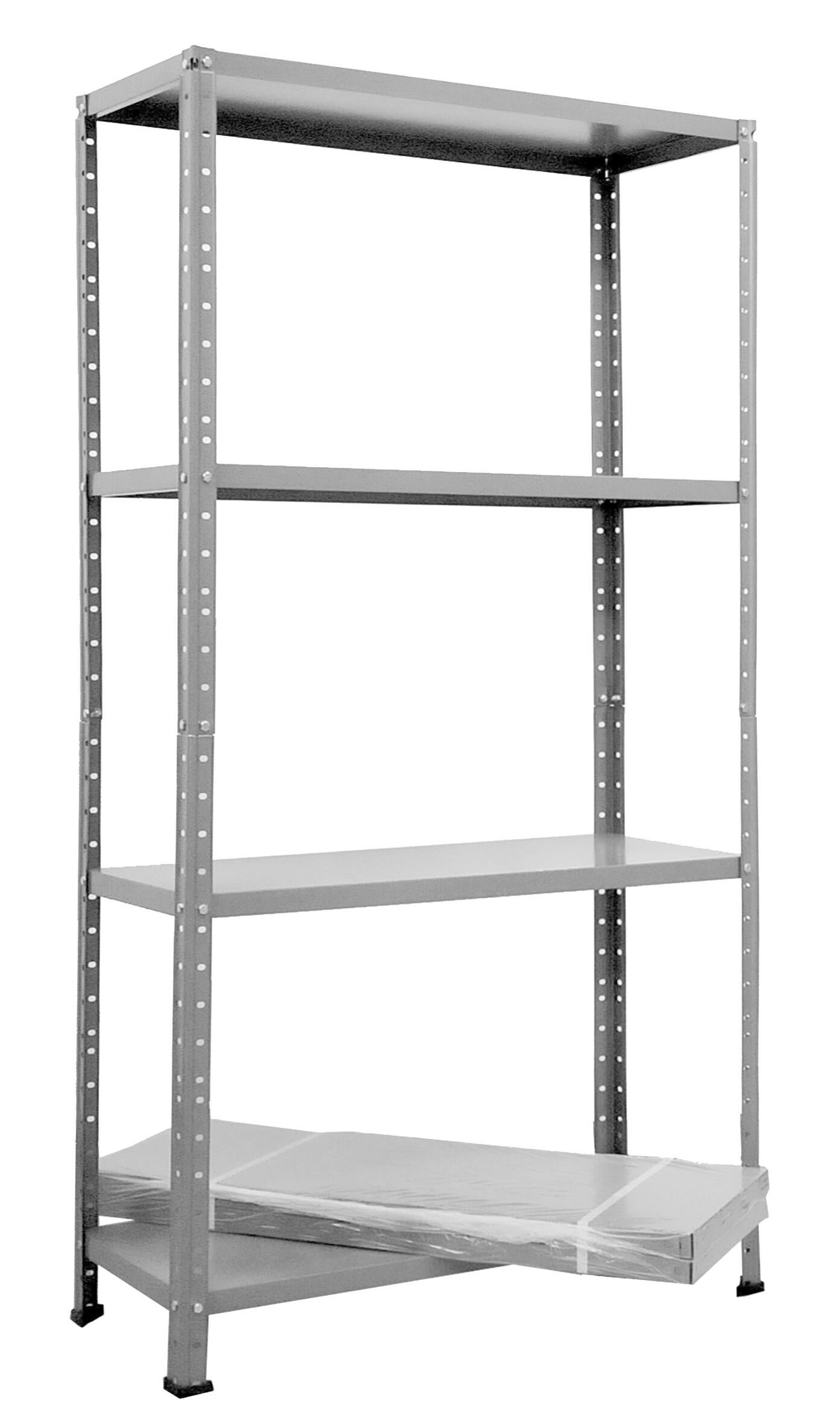 Set di 2 scaffali 4 ripiani BASE L 75 x P 30 x H 136 cm grigio, portata ...