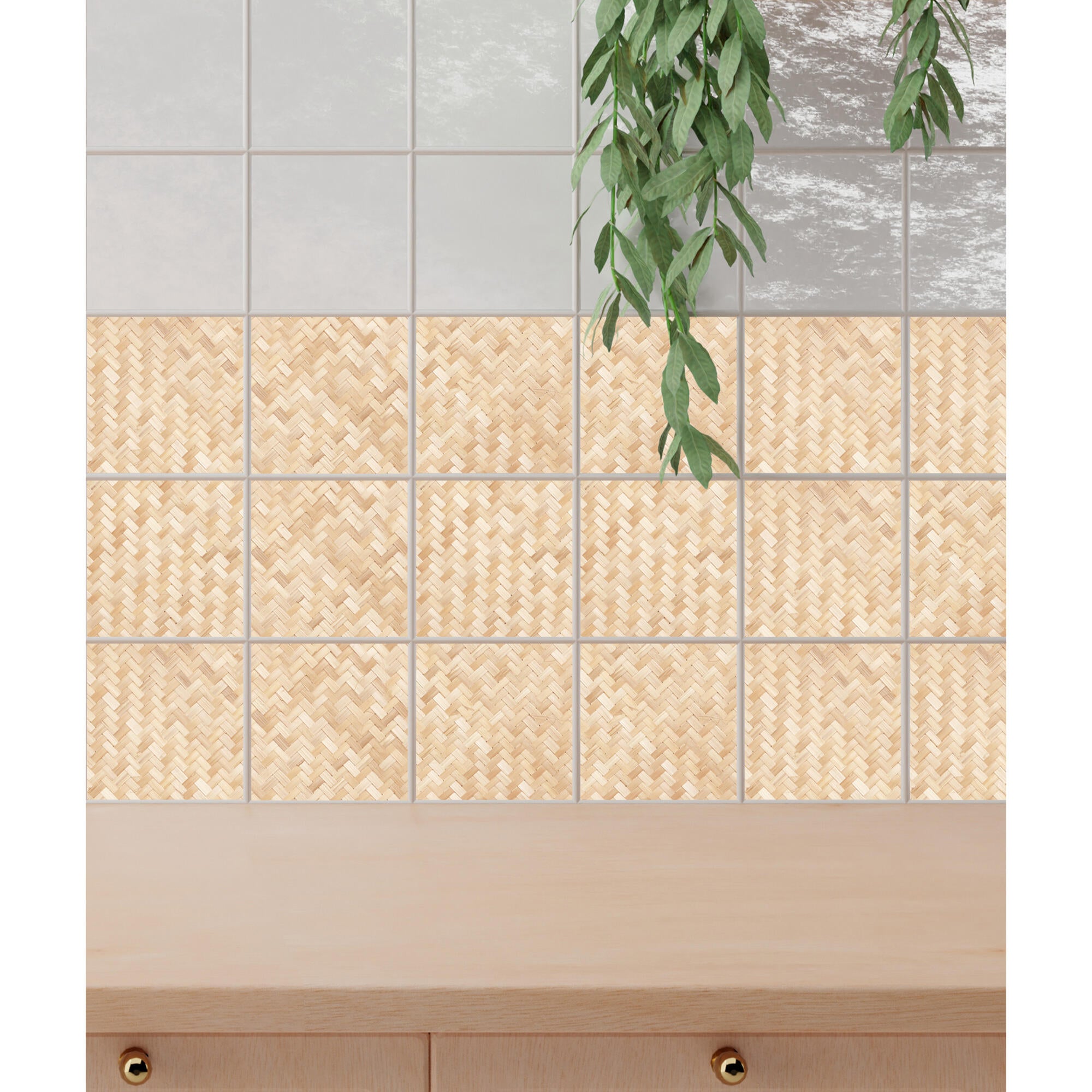 Sticker décoratif Cannage, beige x 10 cm | Leroy Merlin