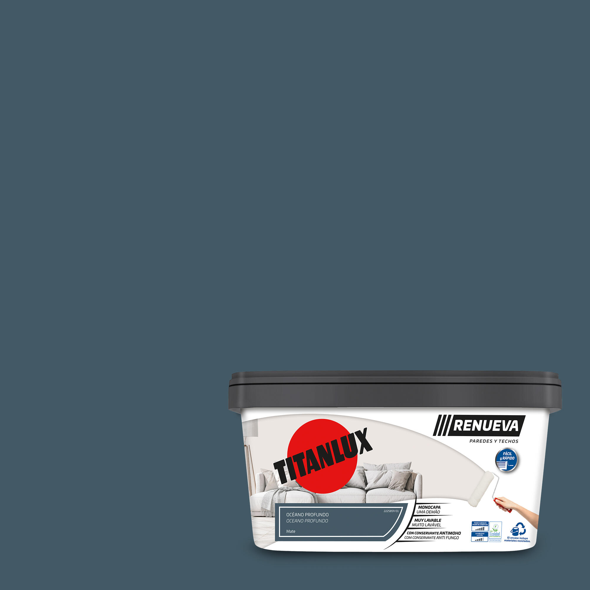 Pintura de interior Renueva TITANLUX color oceano profundo mate 4L para ...