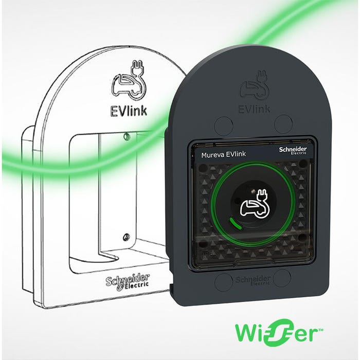 Prise charge voiture électrique + Protection Mureva Styl, SCHNEIDER ...