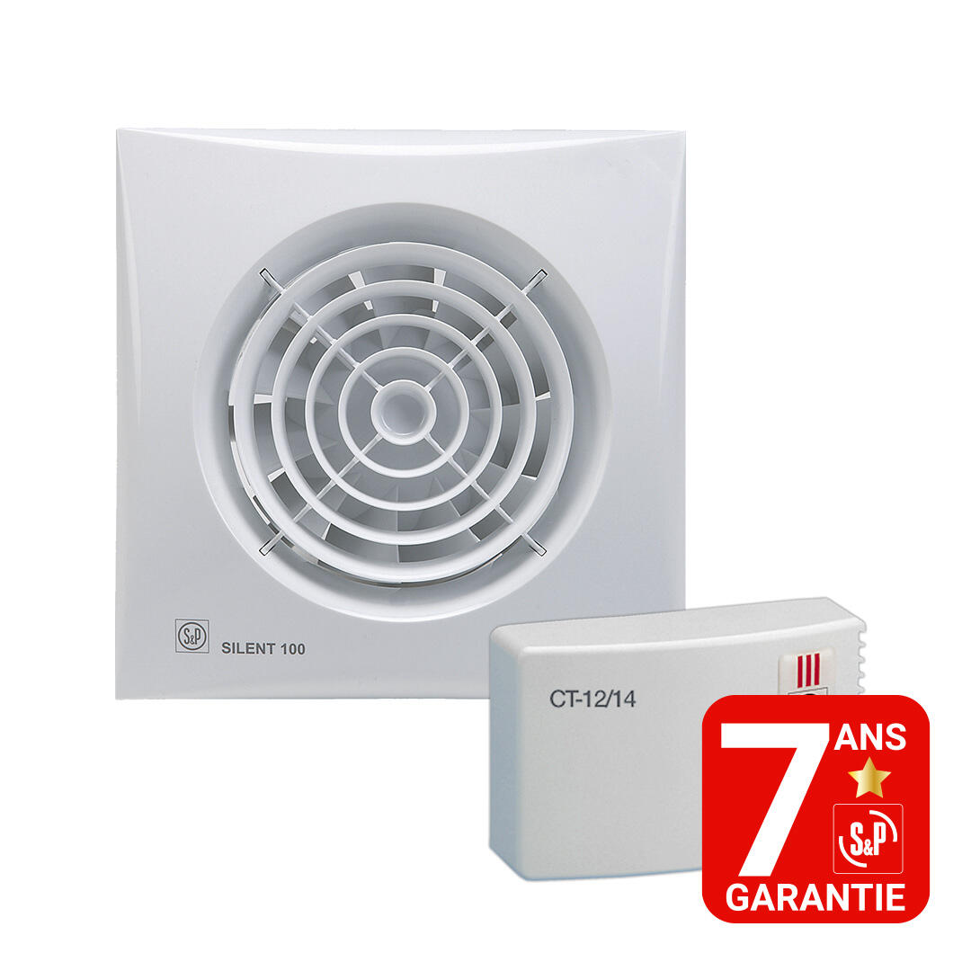 Aérateur intermittent à interrupteur S&P Kit silent 100 CZ 12V 100 mm ...