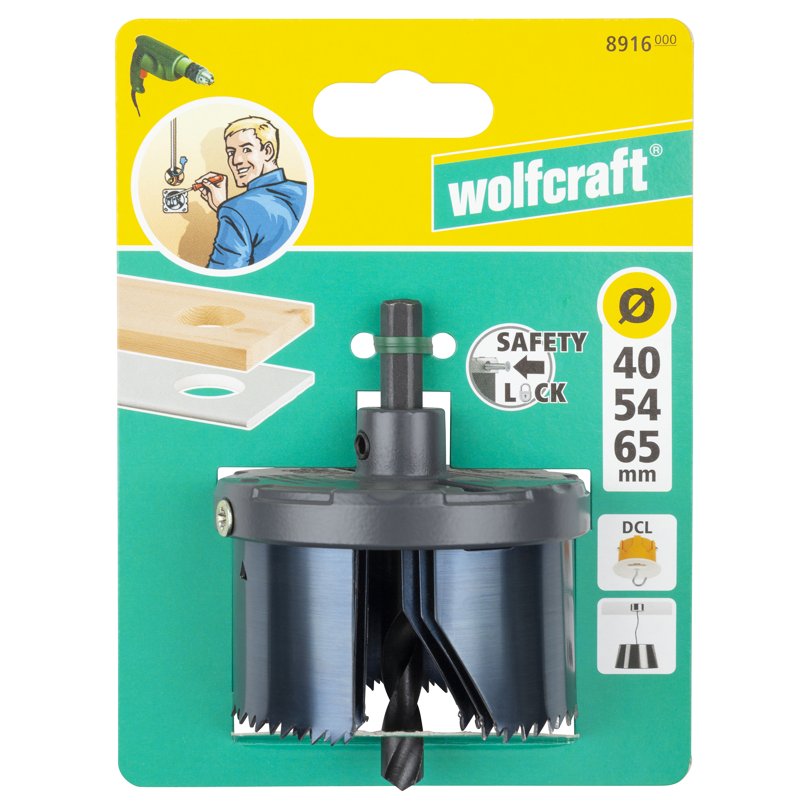 Scie cloche multi-lames bois/plâtre Wolfcraft diam.40,54,65mm | Leroy ...
