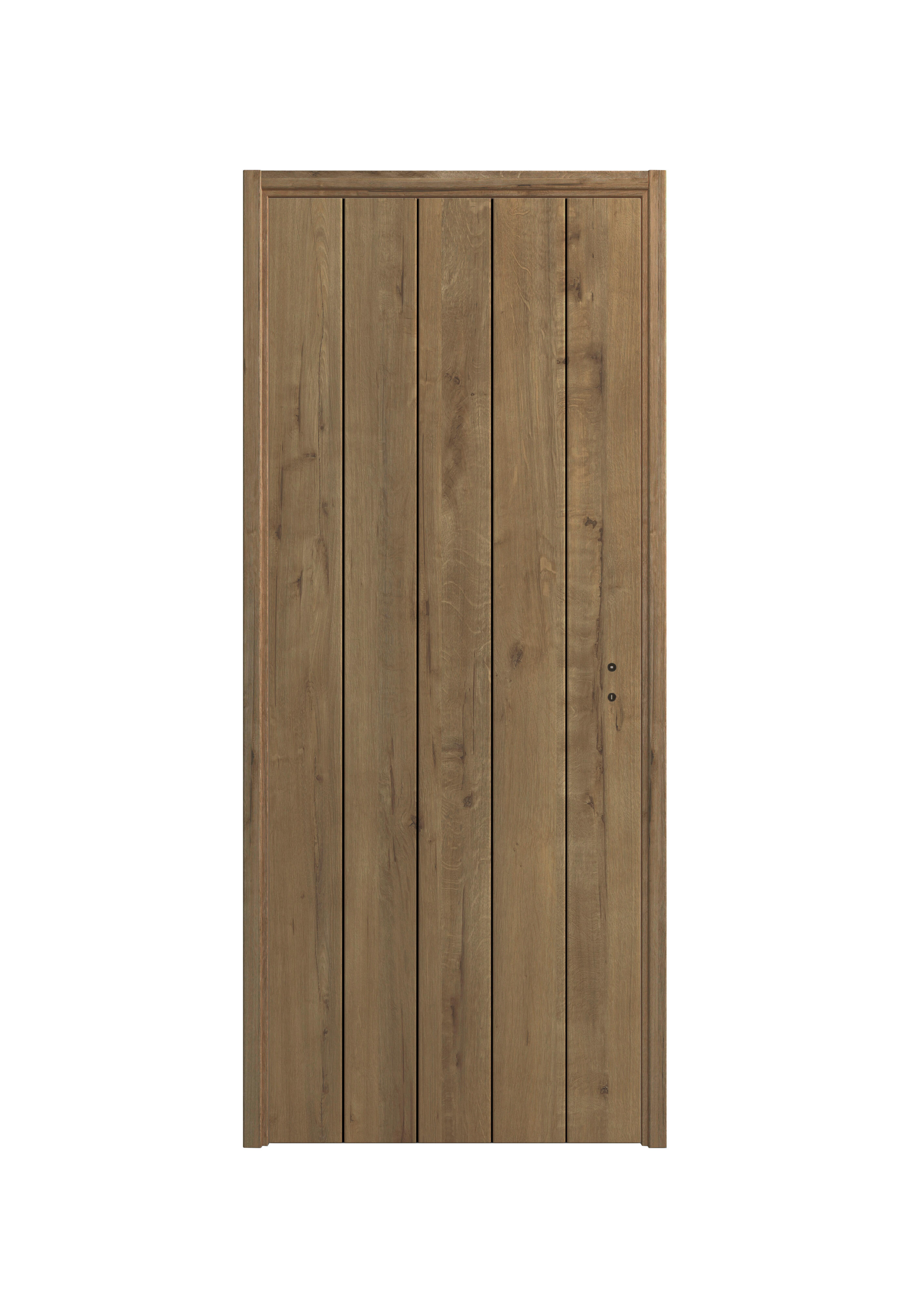 Bloc-porte fin de chantier MDF Palma, H.204 x l.63 cm, réversible ...
