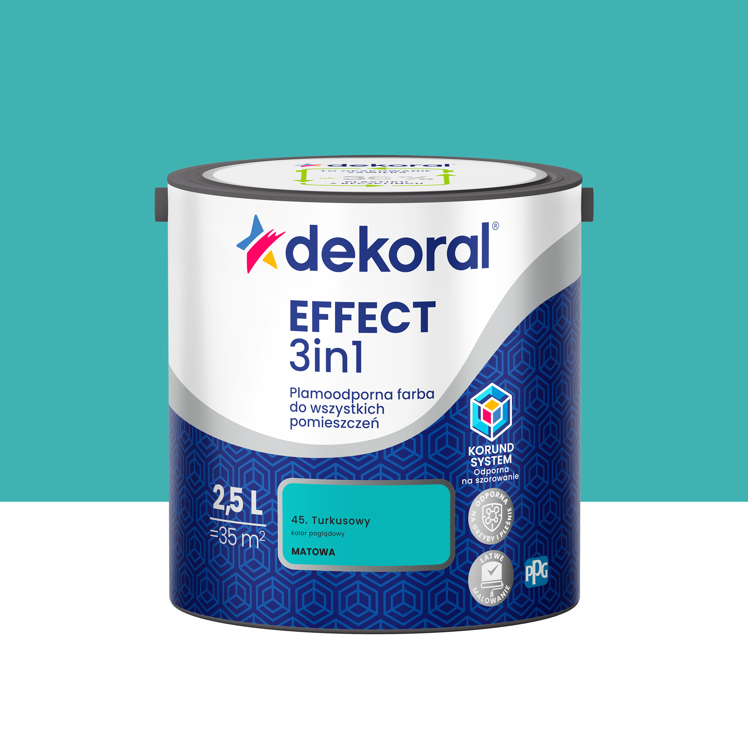Farba Dekoral Effect 3w1 Turkusowy 2.5 l - Leroy Merlin