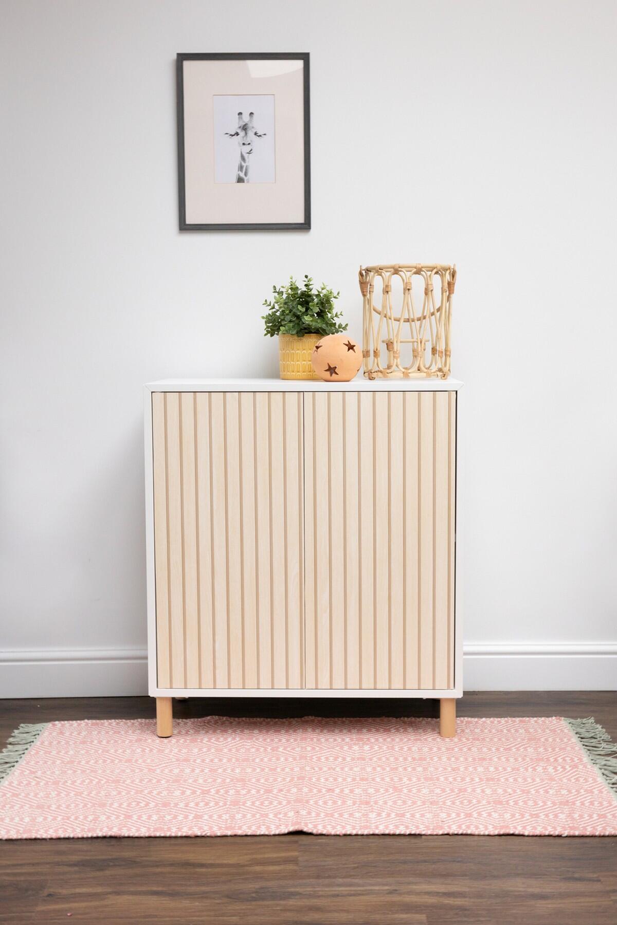 Revestimiento adhesivo mural beige Listones De Madera de 0.45 x 2m ...