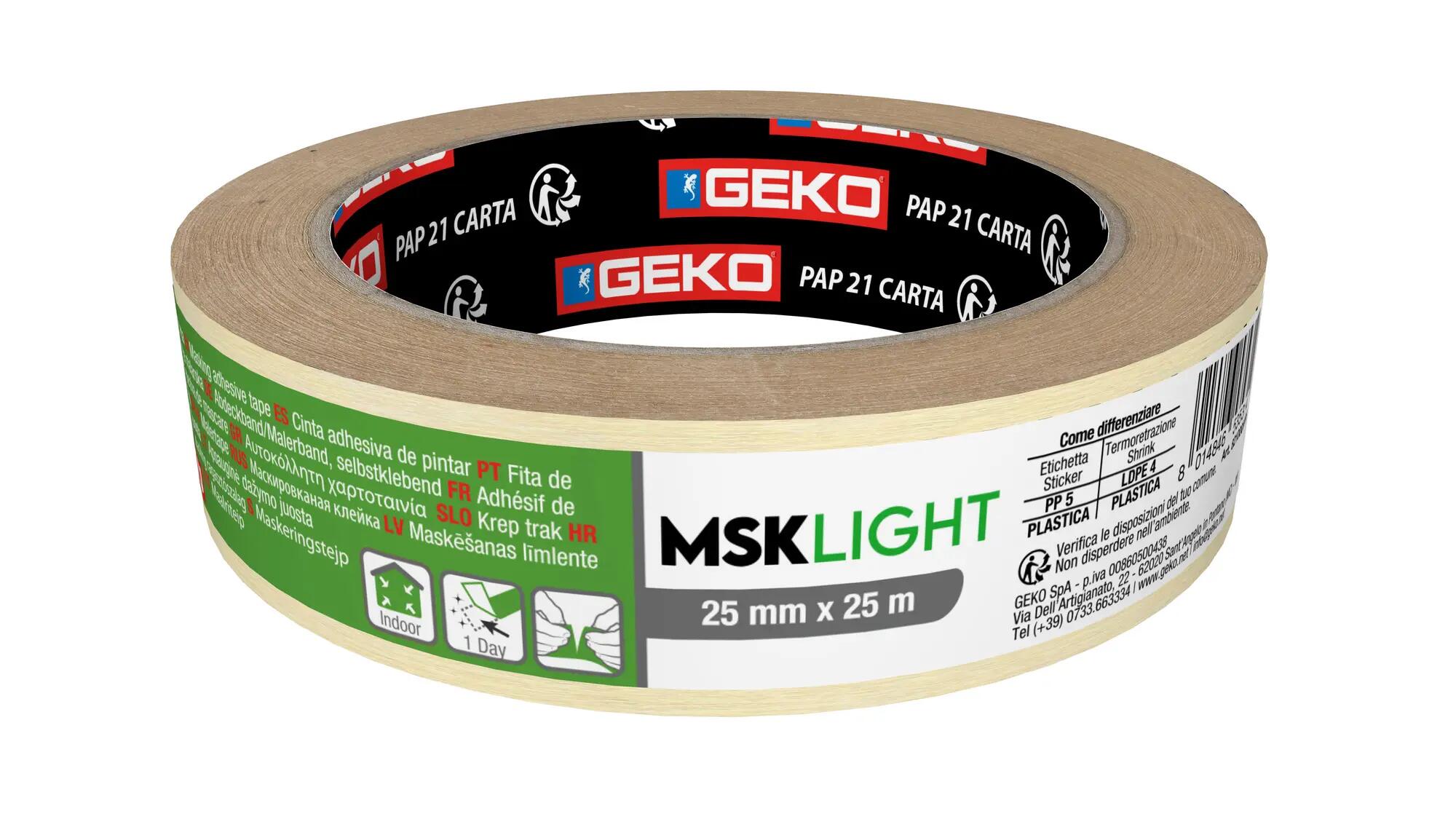 Nastro per mascheratura GEKO MSK LIGHT 25 m x 25 mm multisuperficie | Leroy Merlin
