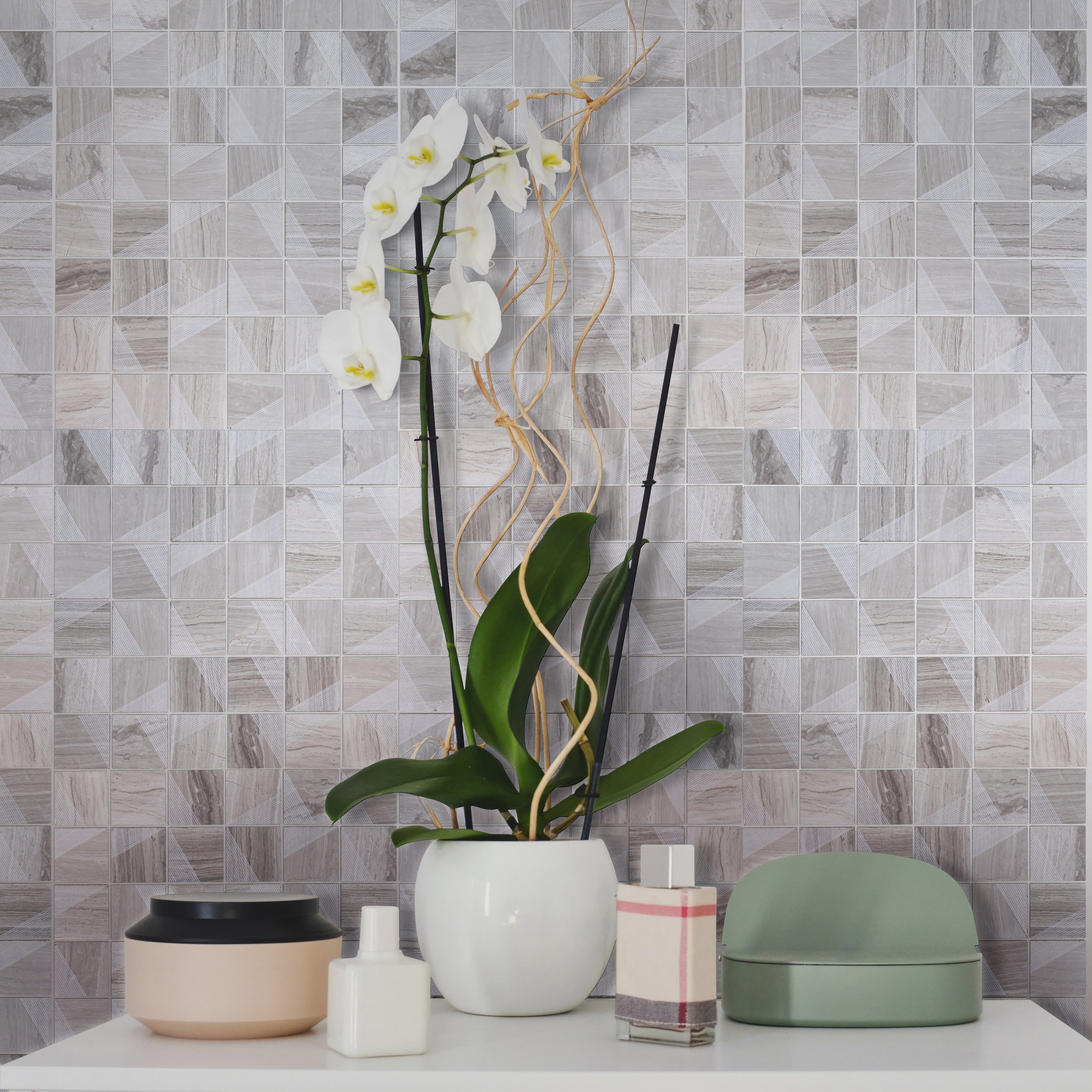 Mosaïque mur marbre beige 30 x 30 cm MAT INTER | Leroy Merlin