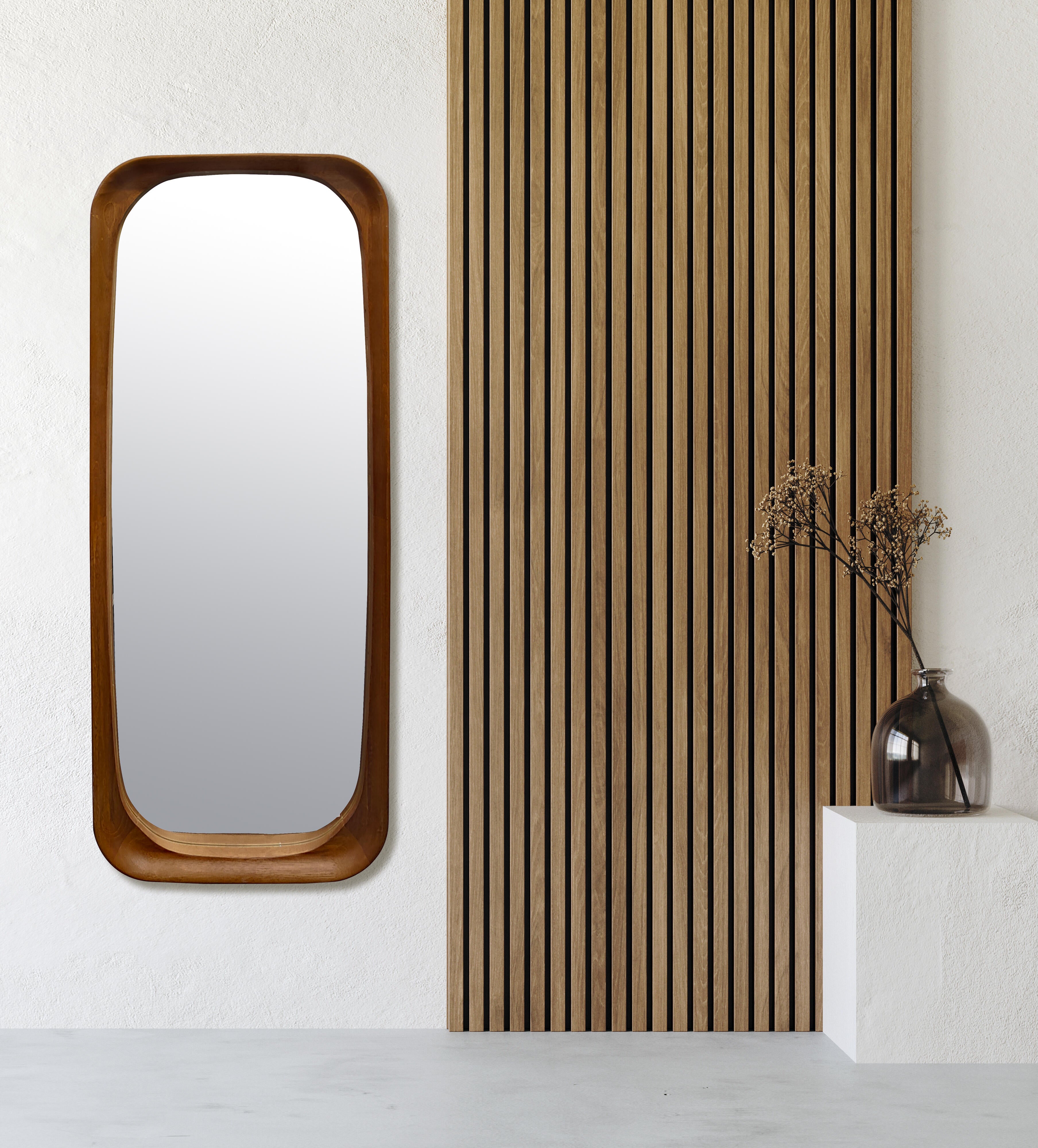 Miroir rectangulaire, bois marron Organique, l.122 x H.50 cm | Leroy Merlin