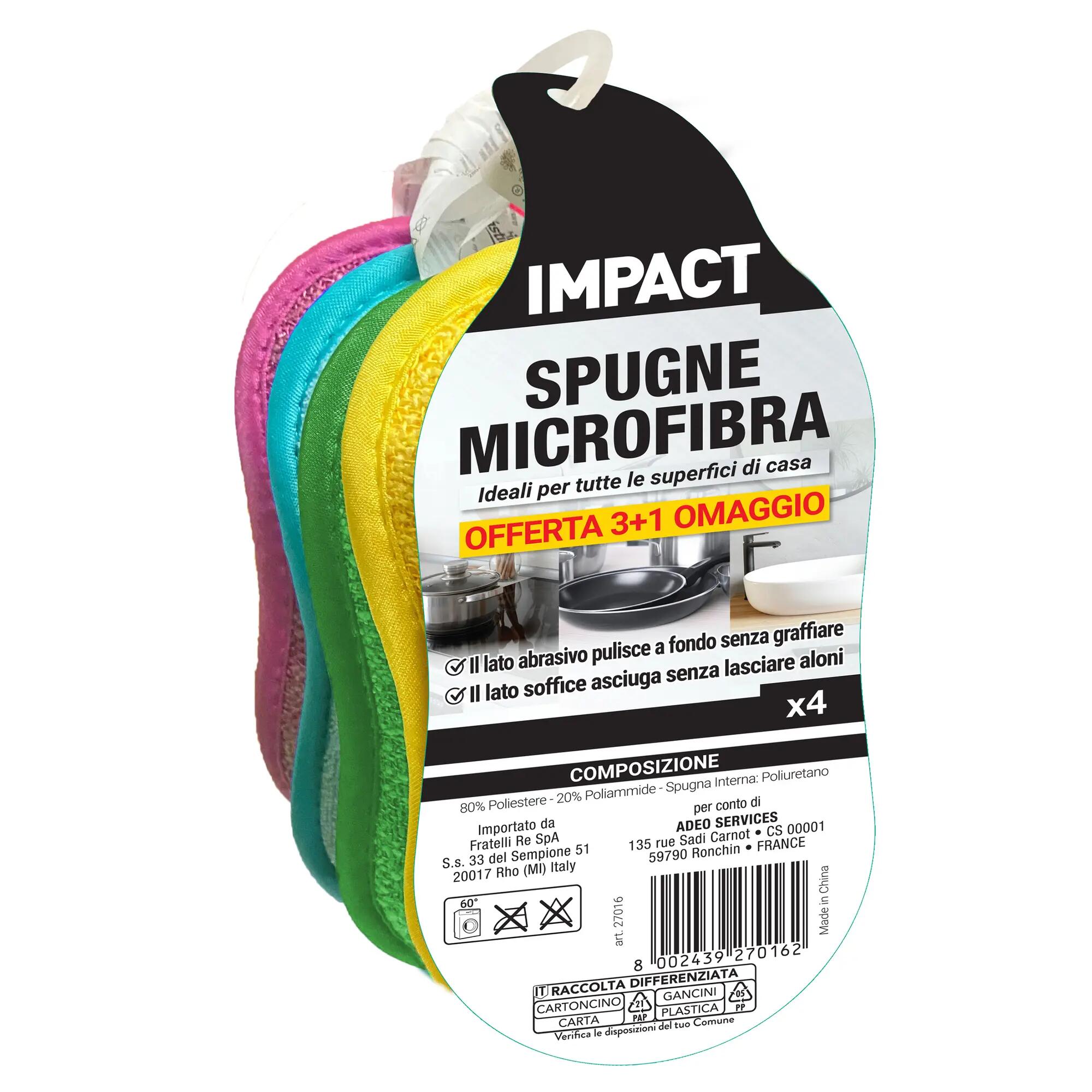 Spugna artificiale IMPACT Set 3 spugne microfibra + 1 omaggio | Leroy ...
