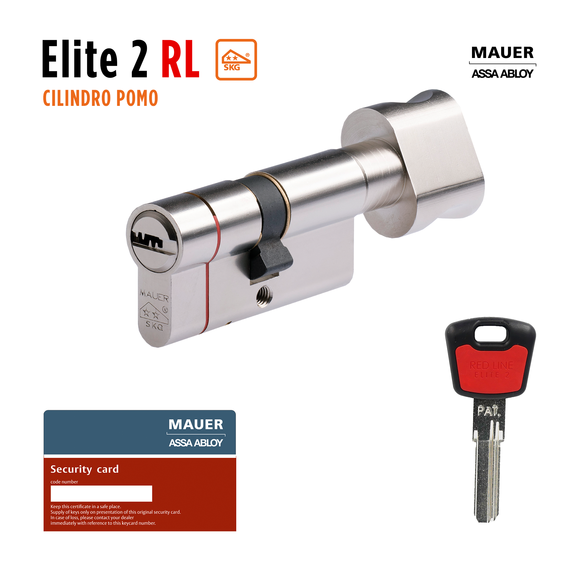 Cilindro perfil europeo (pera) de 31 + 31 mm MAUER ASSA ABLOY plata ...
