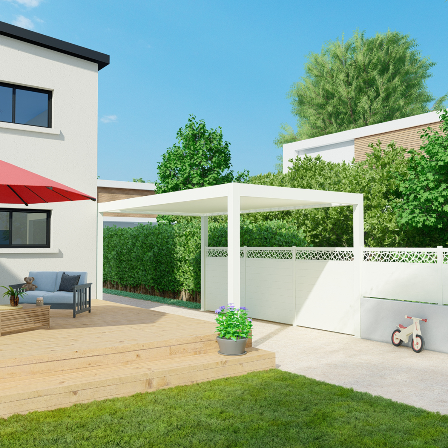 Habillage carport L4.92 Lames 150 poly blanc | Leroy Merlin