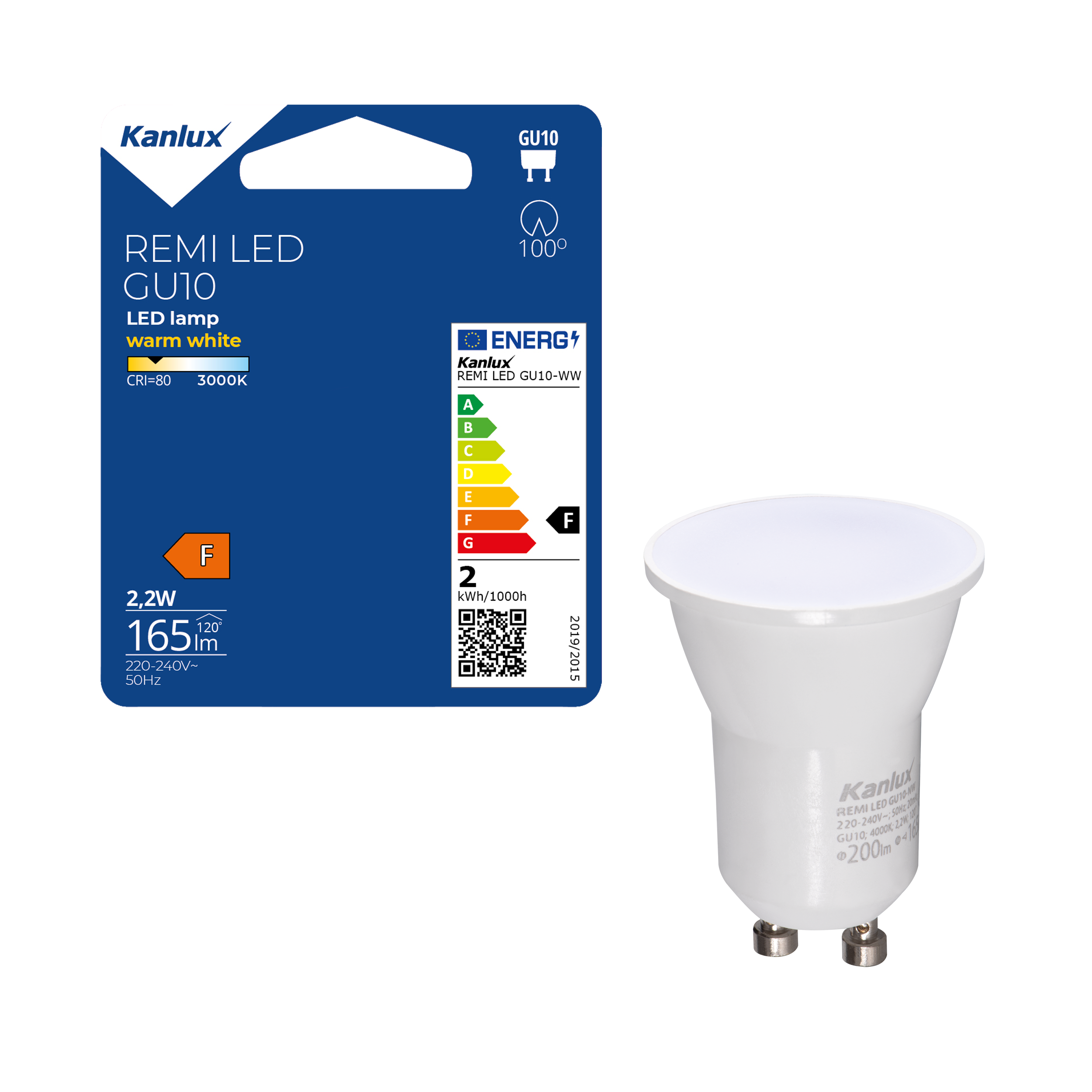 Żarówka LED GU10 (230 V) 2.2 W 180 lm Ciepła biel KANLUX - Leroy Merlin