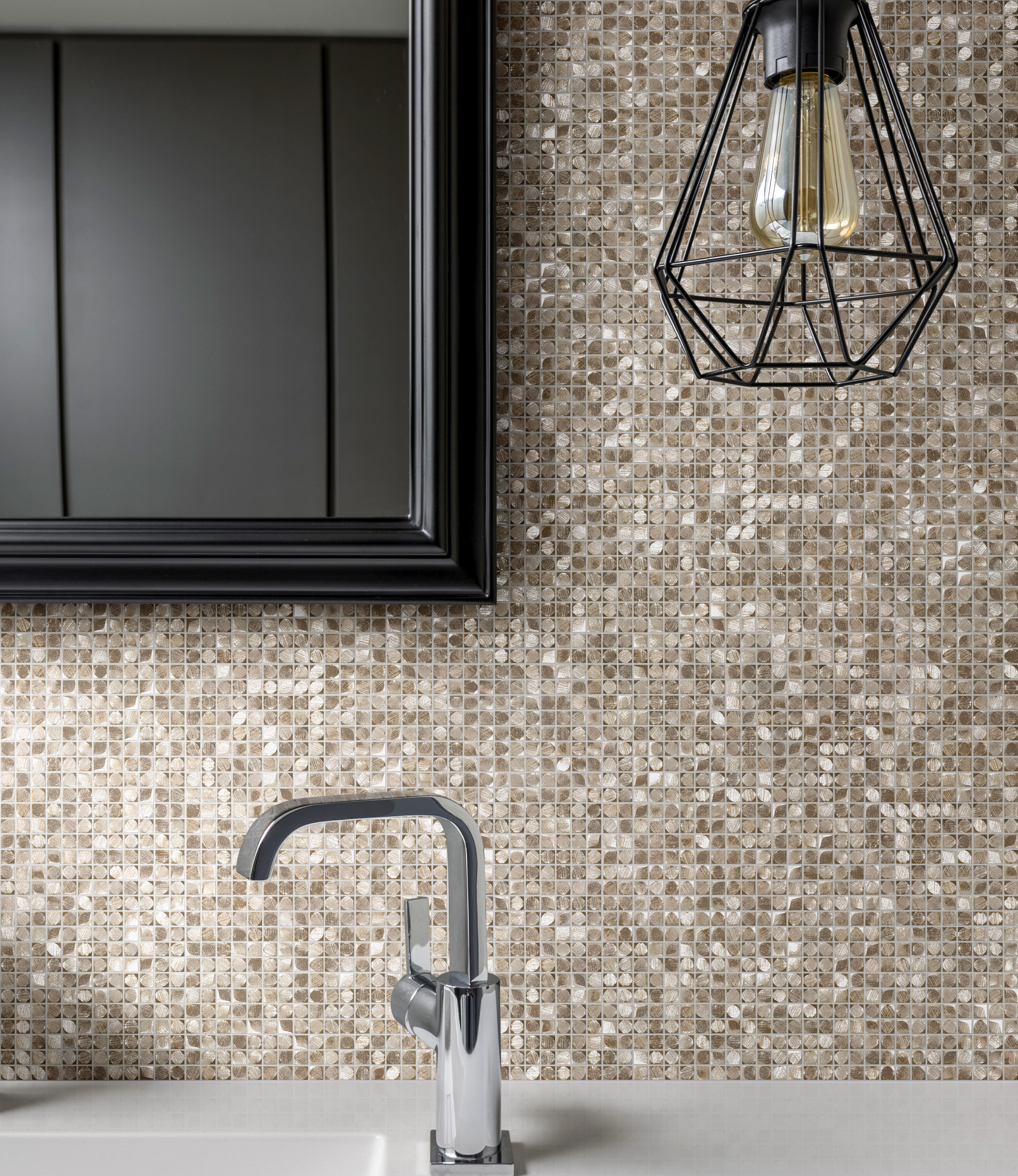 Mosaïque mur Aluminium aluminium effet métal or 30.5 x 30.5 cm | Leroy ...