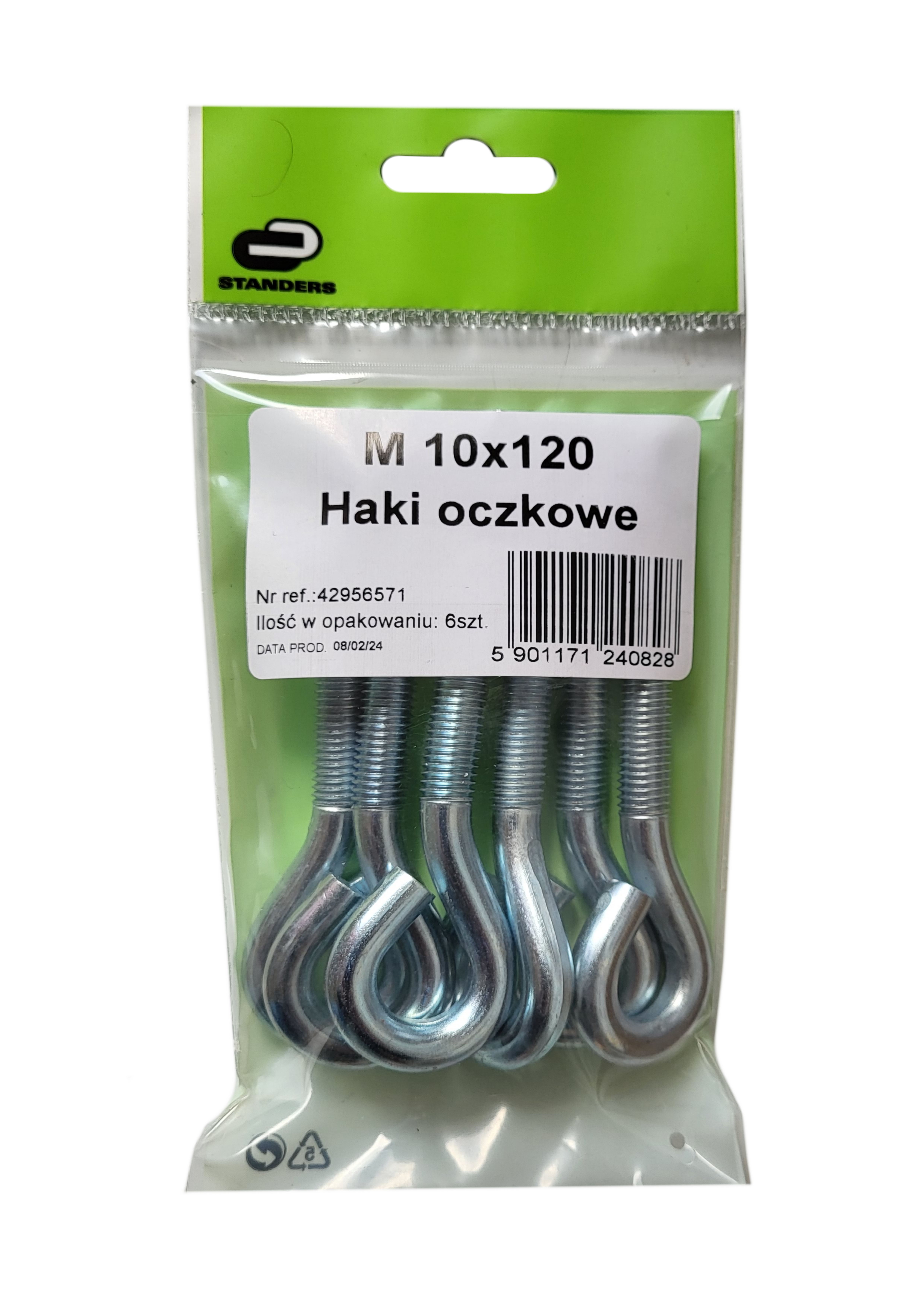 Hak oczkowy 10 x 120 mm 6 szt. Standers - Leroy Merlin